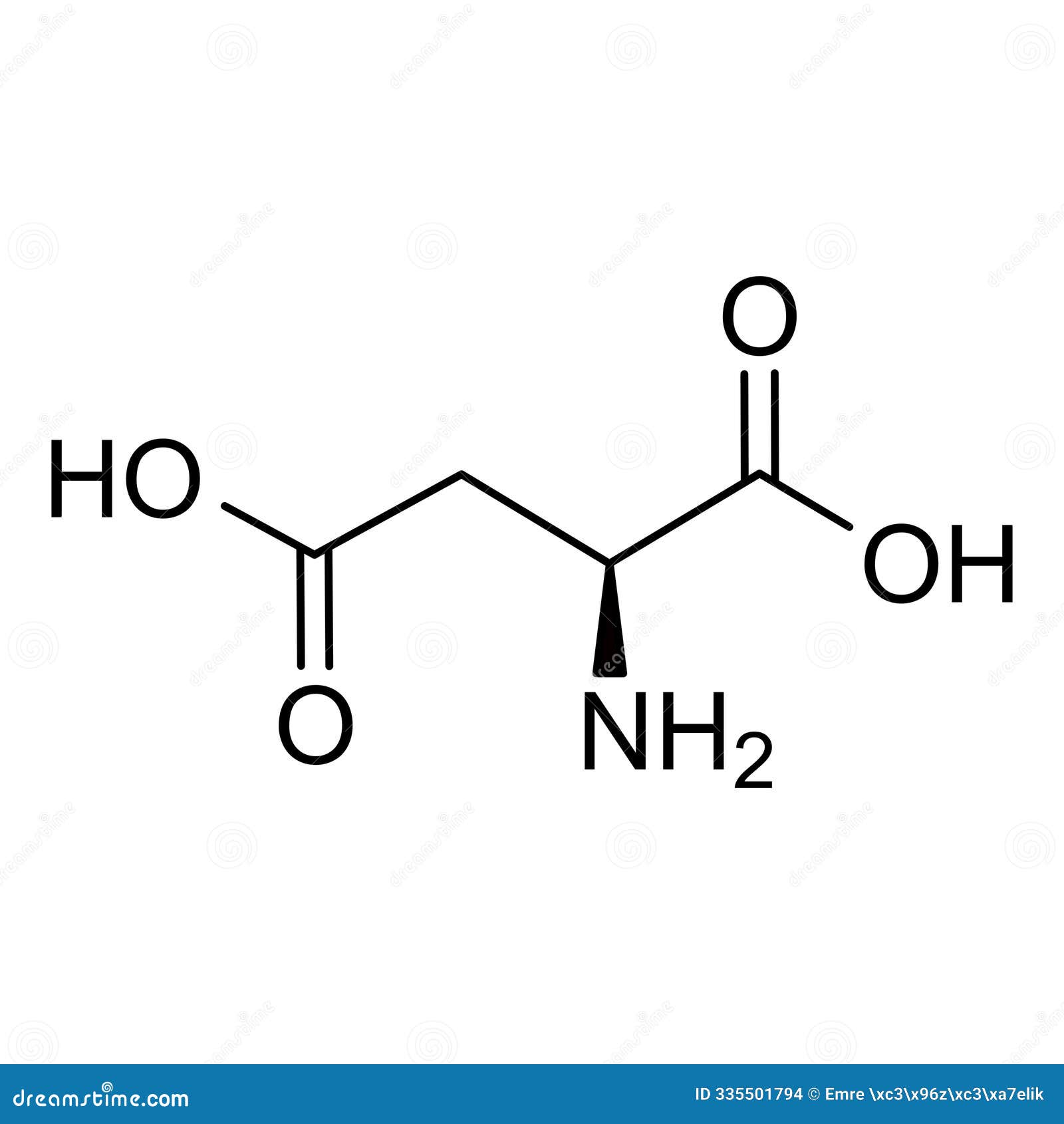 Chemical Structural Formula of Amino Acid, Aspartic Acid Stock ...