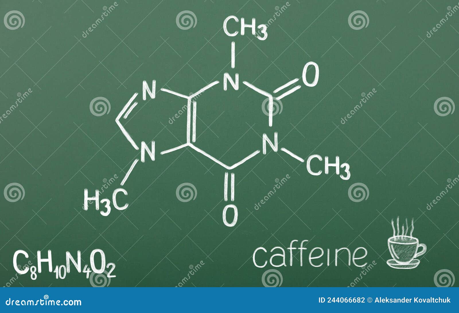 Chemical Structural Formula of Caffeine Stock Photo - Image of ...