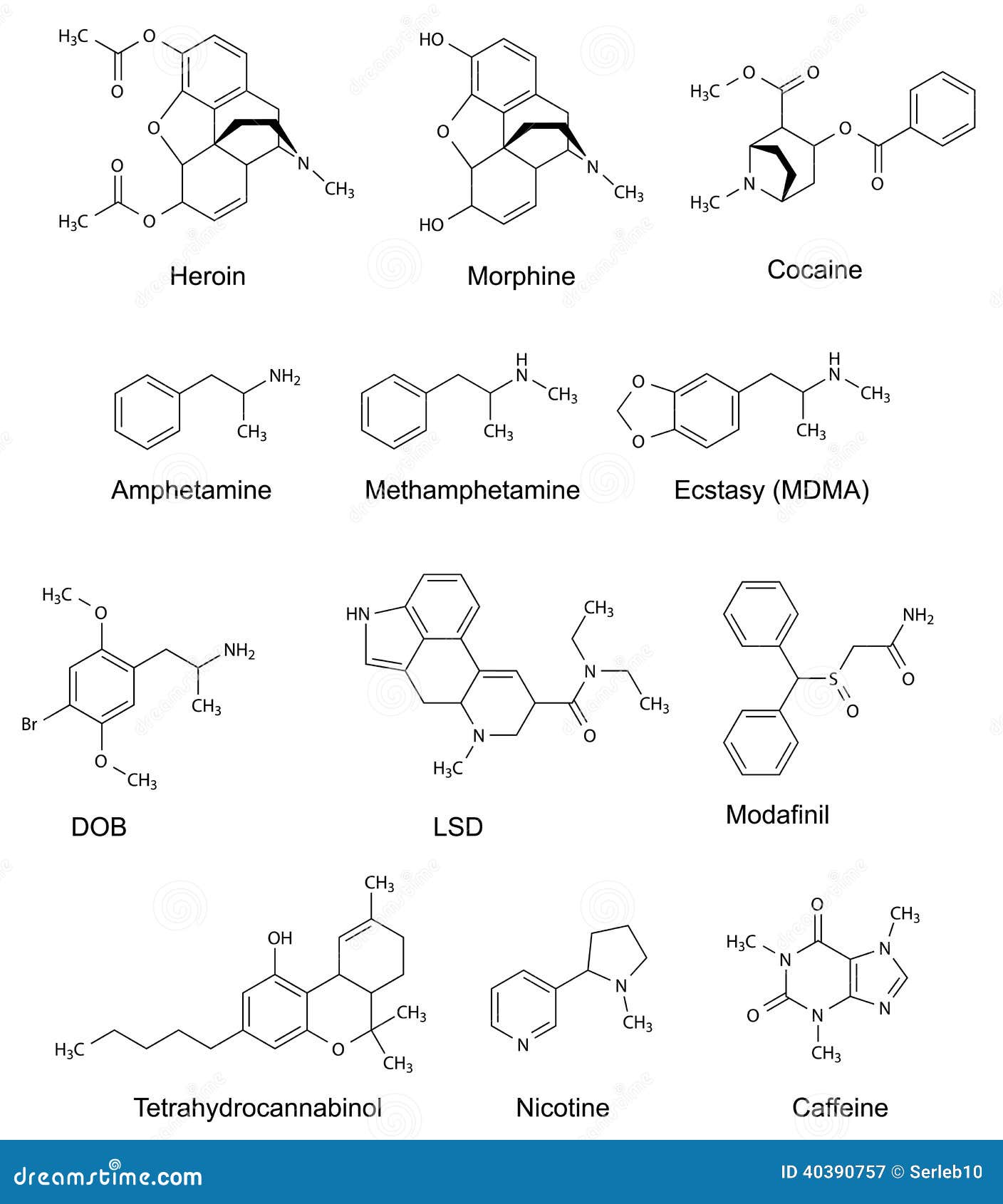 Methamphetamine, Chemical Formula, Molecular Structure. 3D Rendering ...