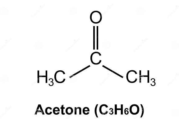 Chemical Structure of Acetone (C3H6O Stock Illustration - Illustration ...
