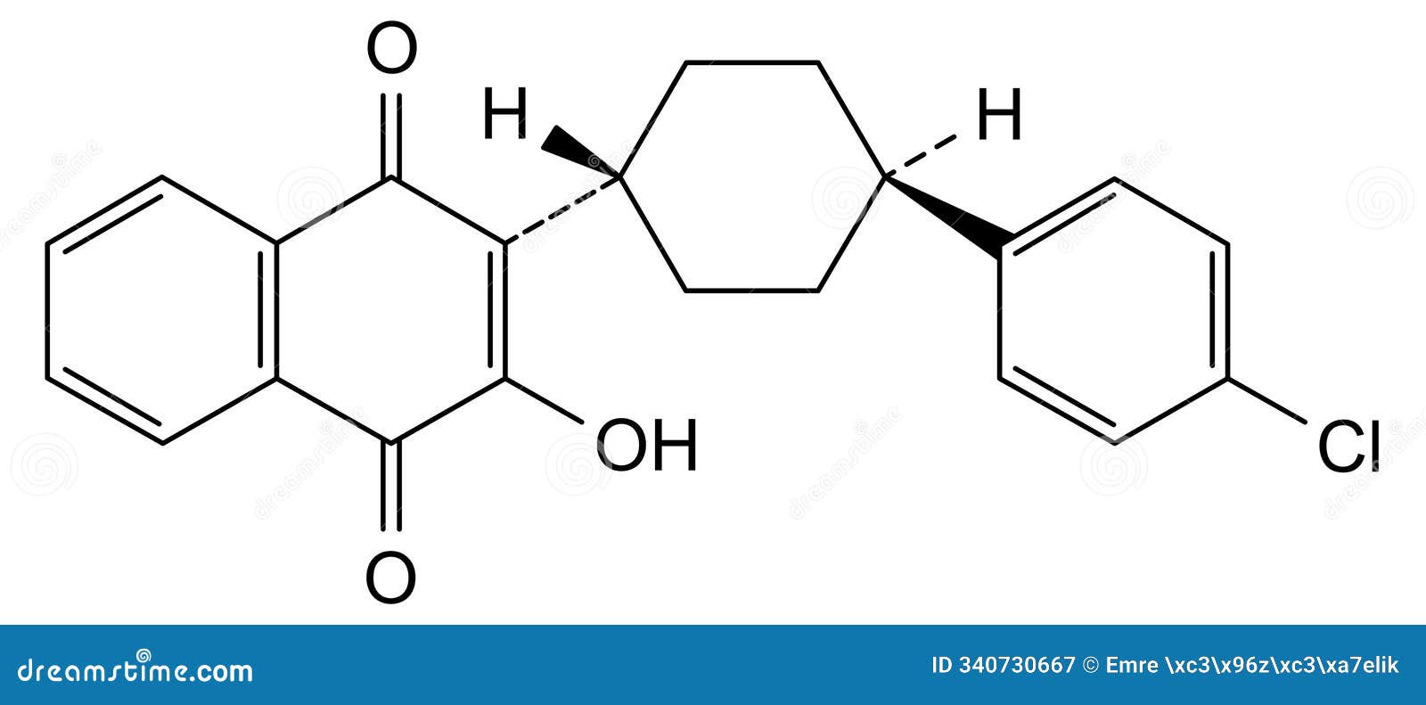 Atovaquone Molecule, Molecular Structures, Antimicrobial Medication, 3d ...