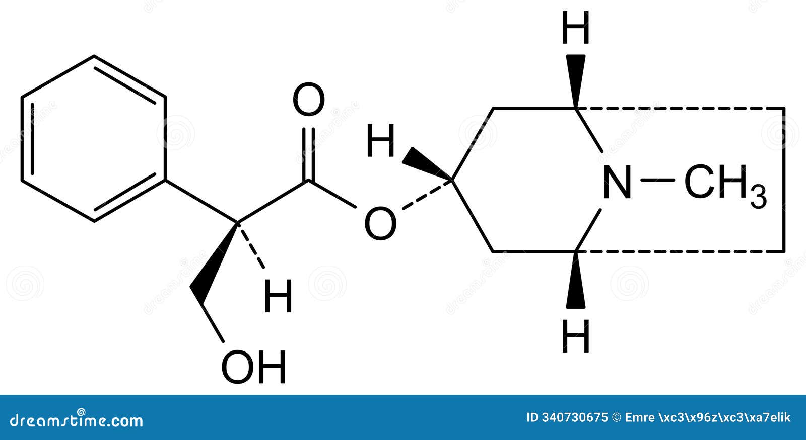 Chemical Structure of Atropine, Drug Substance Stock Illustration ...