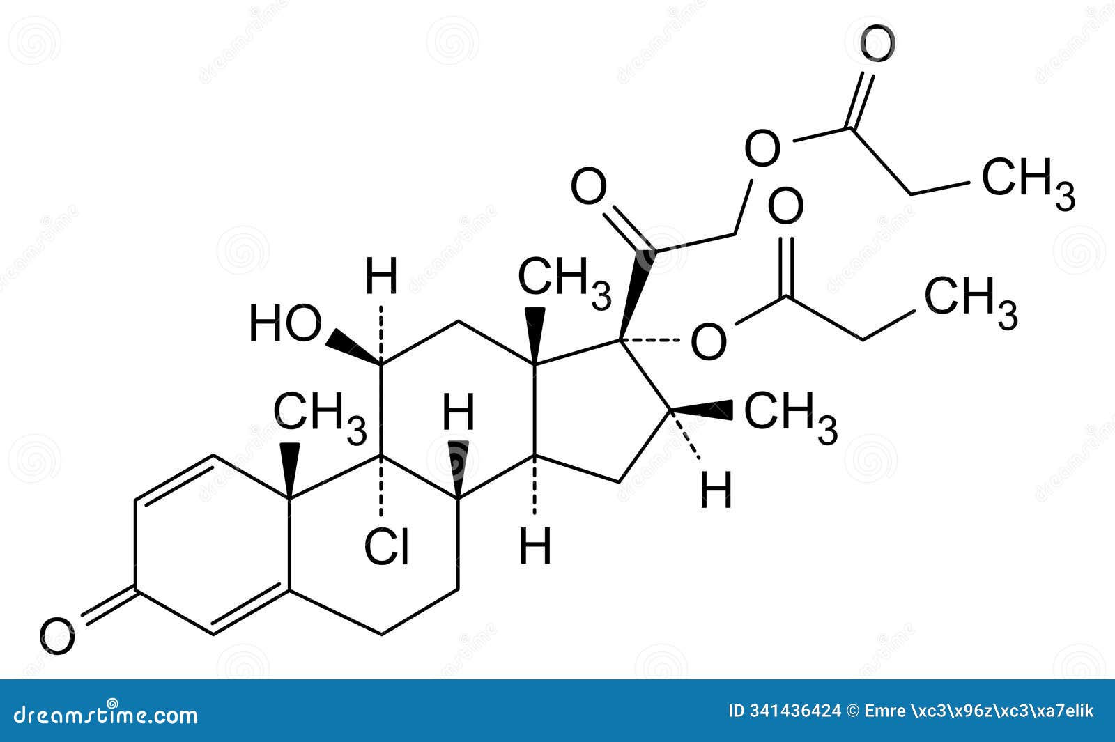 Chemical Structure of Beclometasone Dipropionate, Drug Substance Stock ...