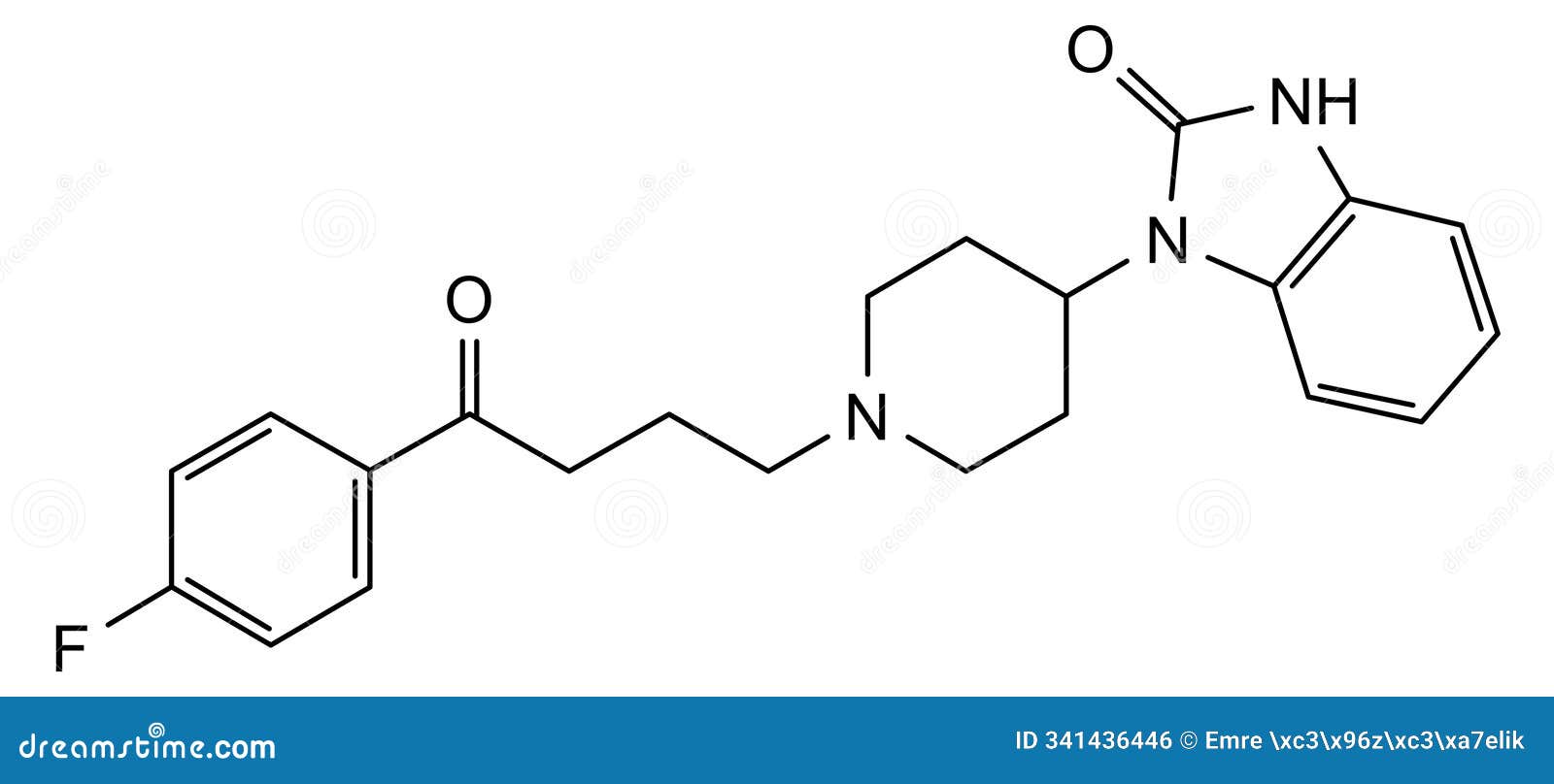 Chemical Structure of Benperidol, Drug Substance Stock Illustration ...