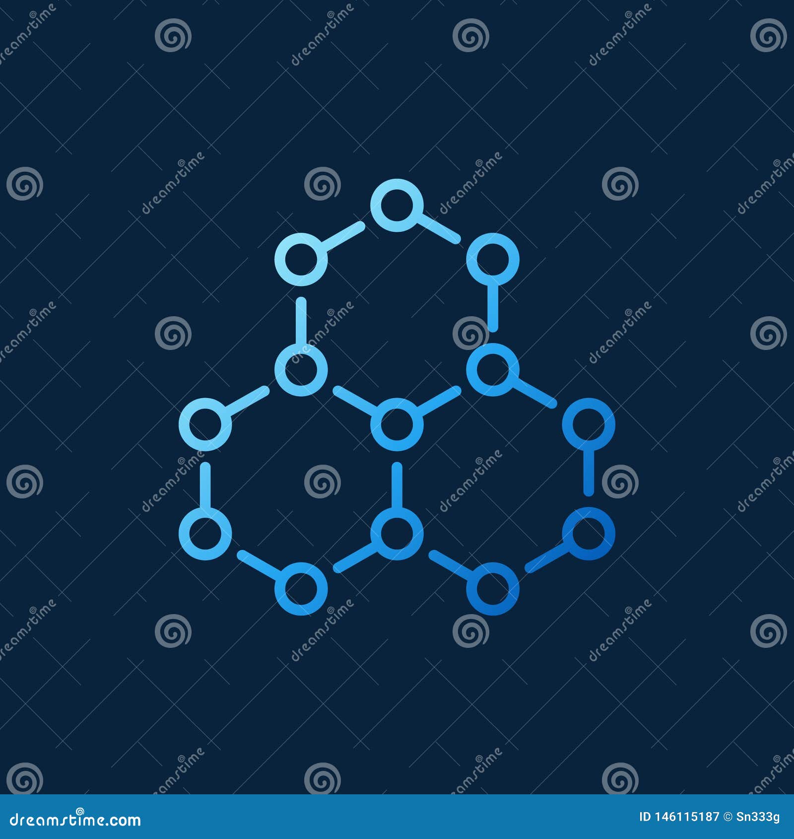 Chemical Structure Blue Icon - Vector Chemistry Concept Sign Stock ...