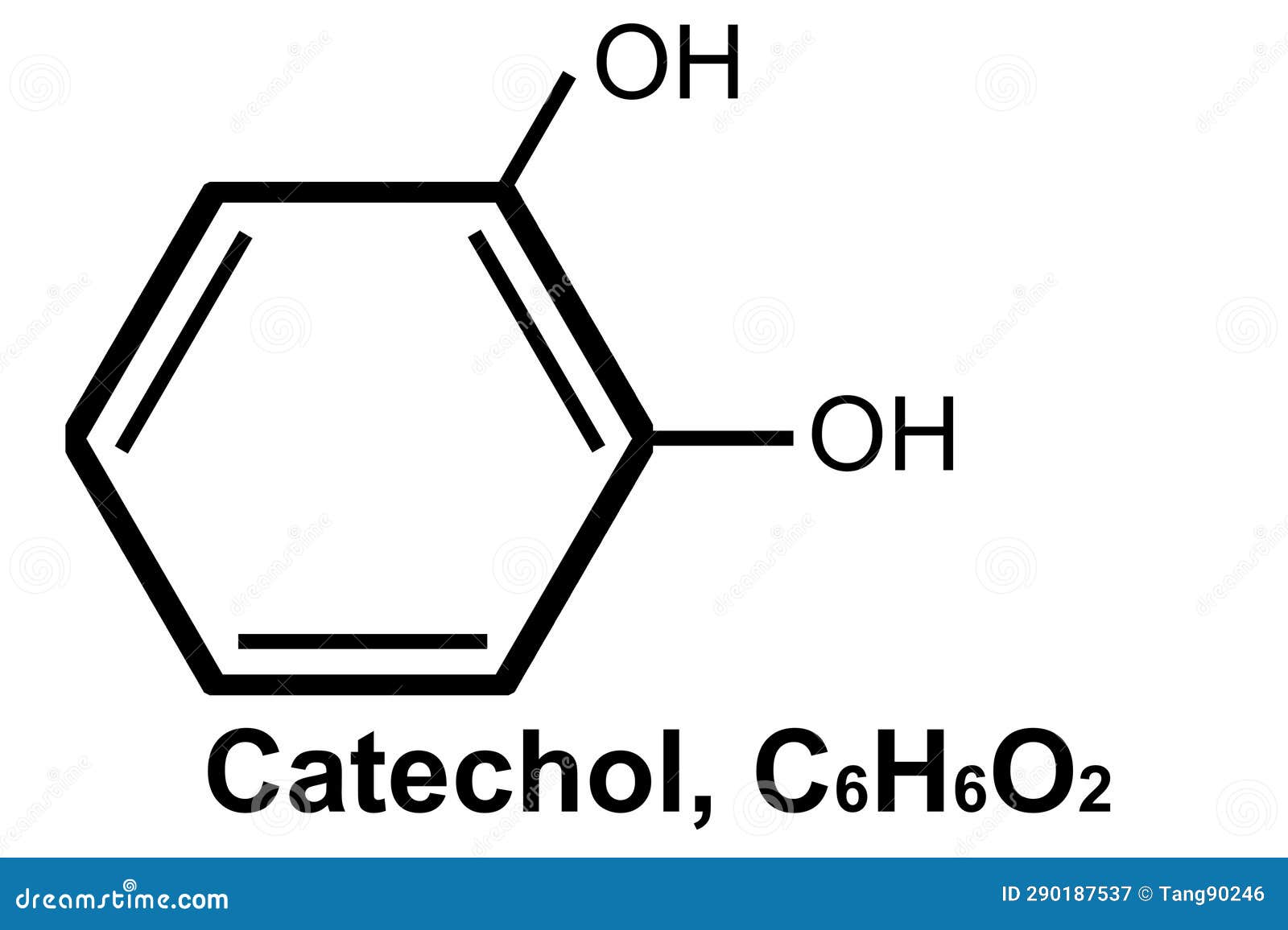 Catechol, Pyrocatechol. Molecular Structures, 3d Rendering, Structural ...