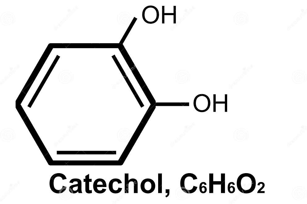 Chemical Structure of Catechol (C6H6O2 Stock Illustration ...