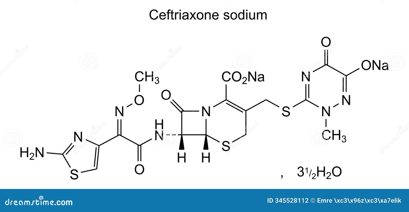 Ceftriaxone Molecule. It Is Broad-spectrum Third-generation ...