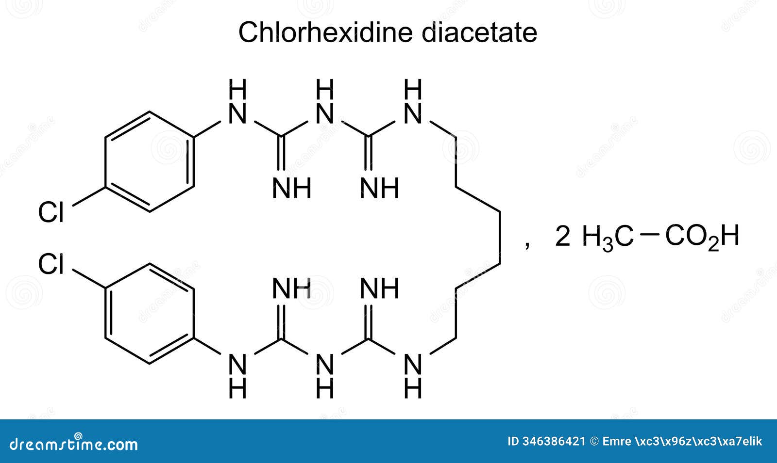 Chemical Structure Of Chlorhexidine Diacetate, Drug Substance Stock ...