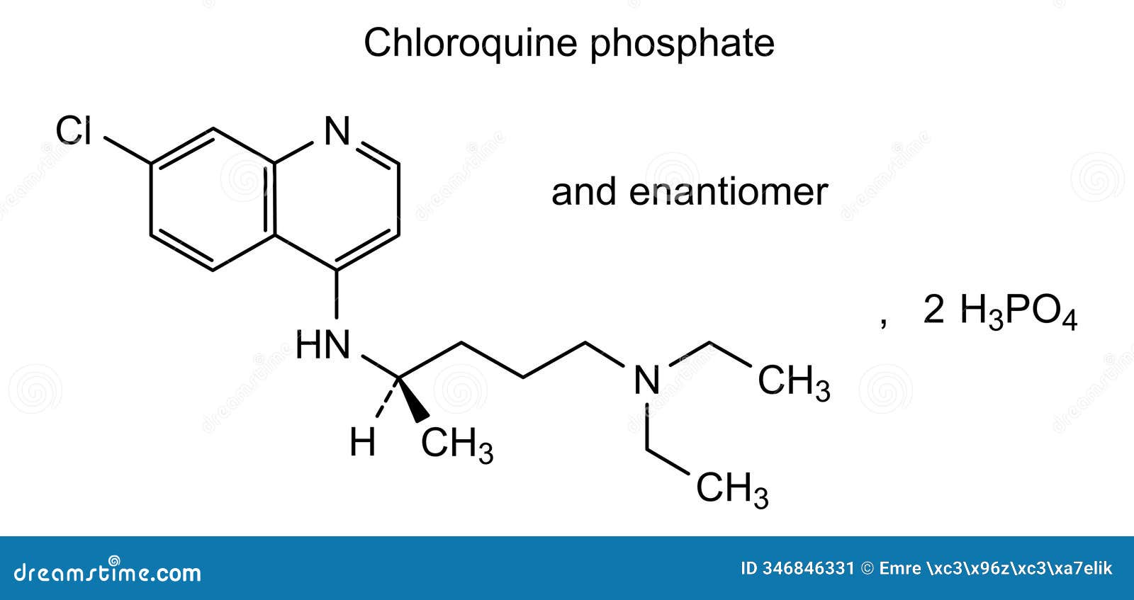 Chemical Structure of Chloroquine Phosphate, Drug Substance Stock ...