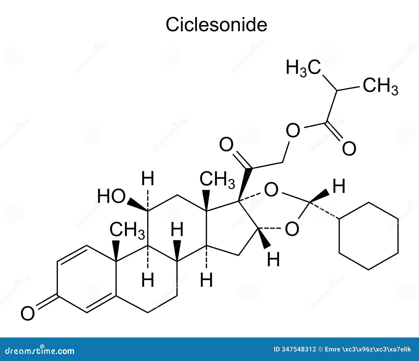 Chemical Structure of Ciclesonide, Drug Substance Stock Illustration ...