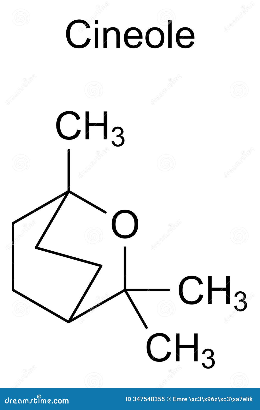 Chemical Structure of Cineole, Drug Substance Stock Illustration ...