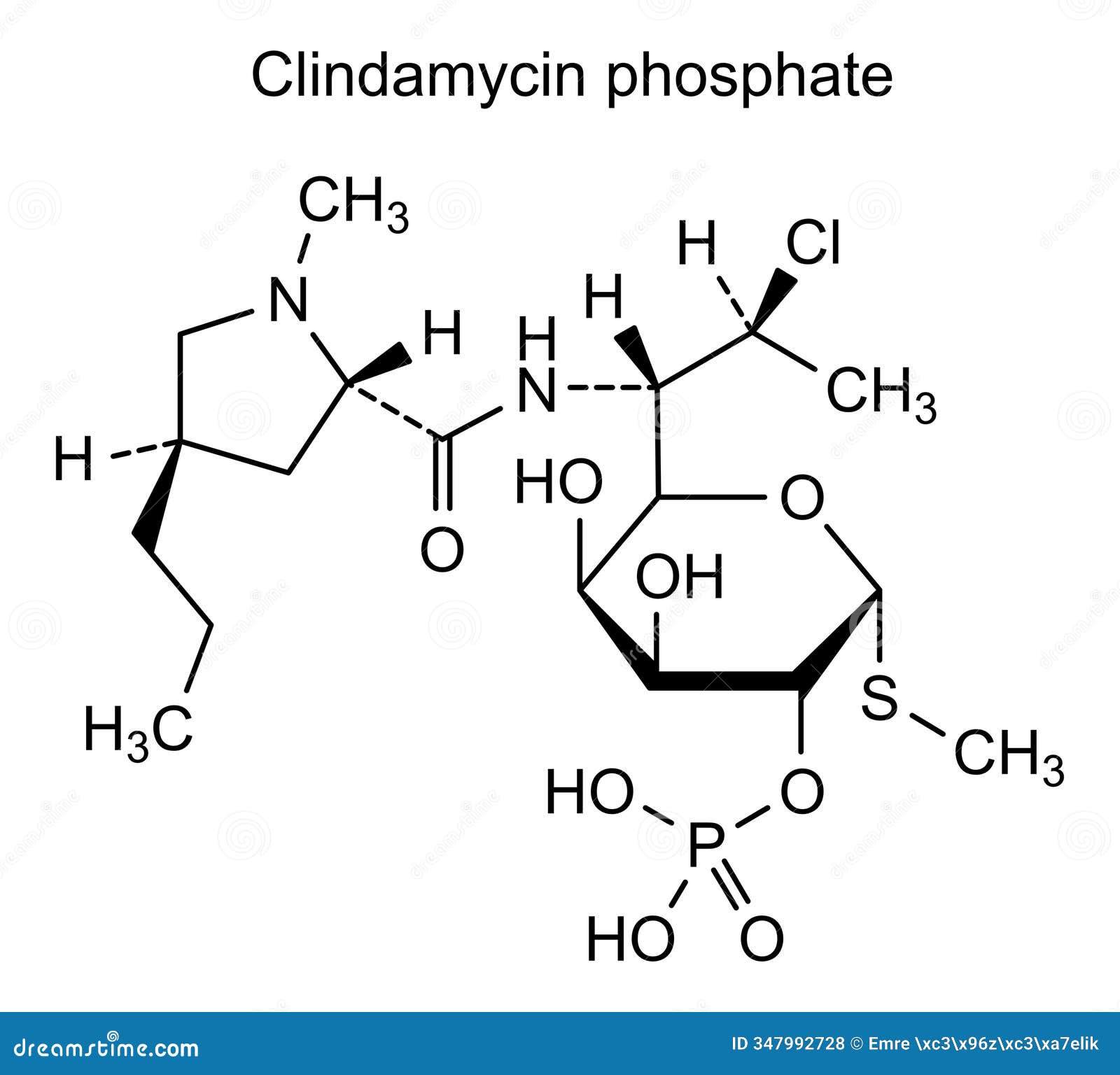 Chemical Structure of Clindamycin Phosphate, Drug Substance Stock ...