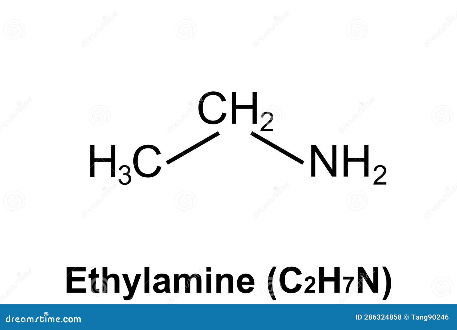 Chemical Structure of Ethylamine (C2H7N Stock Illustration ...