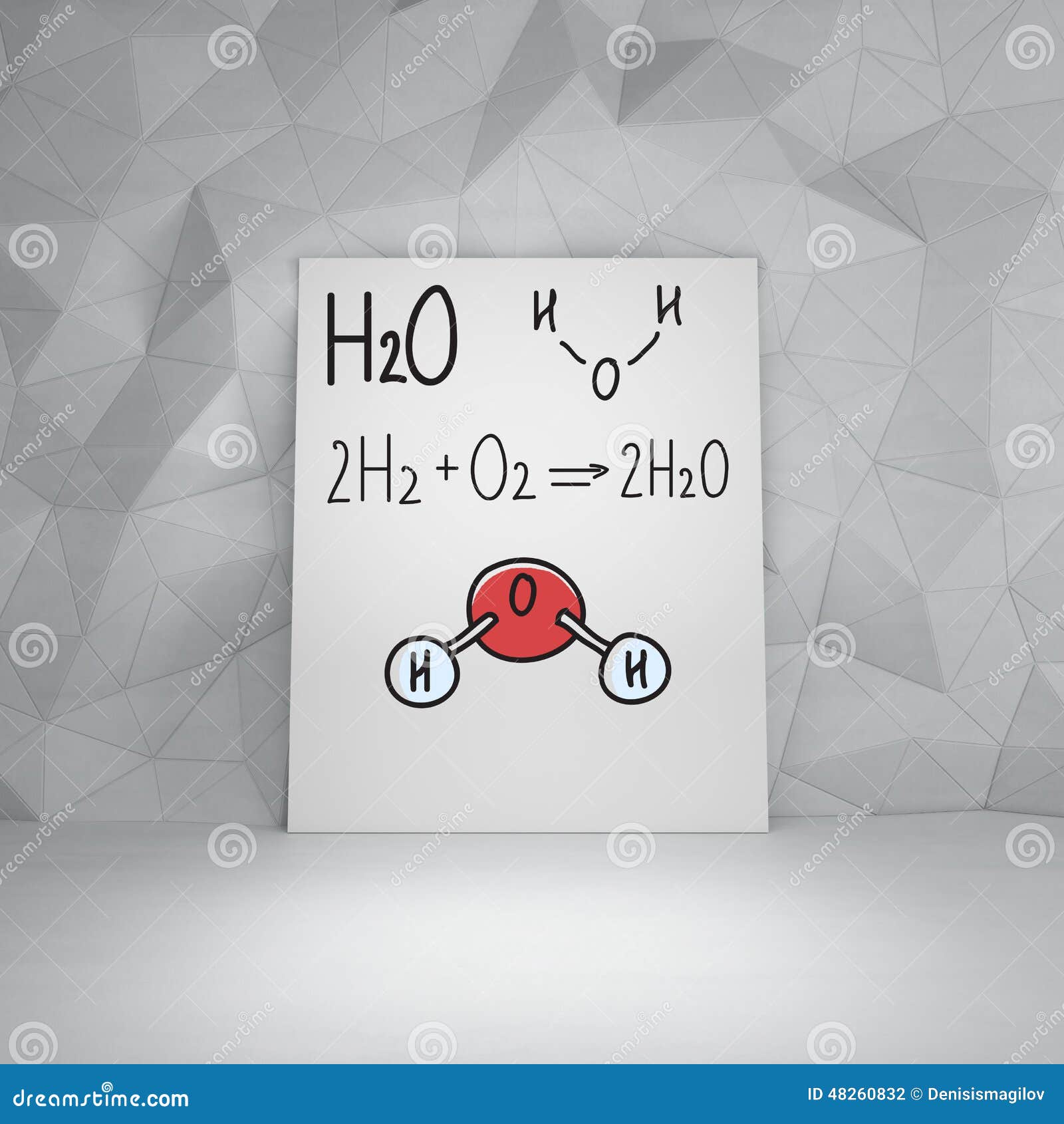 Chemical Structure H2O and 2H2O Stock Illustration - Illustration of ...