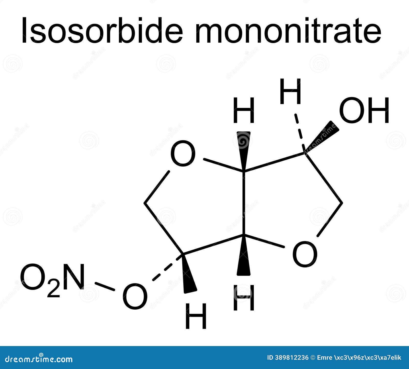 Isosorbide Mononitrate Molecule. Skeletal Chemical Formula. Paper ...