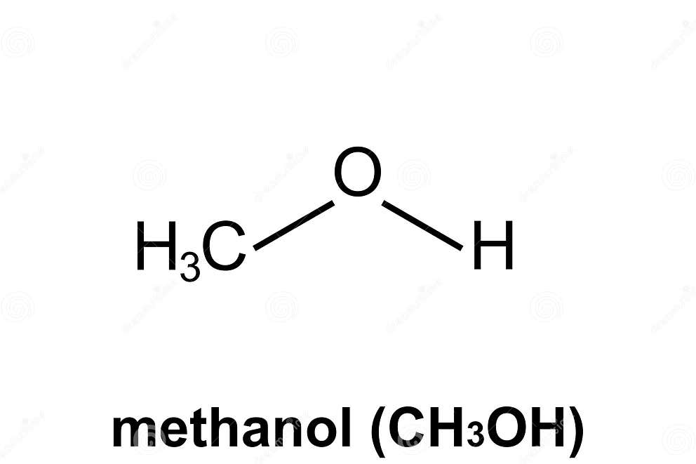 Chemical Structure of Methanol (CH3OH Stock Illustration - Illustration ...