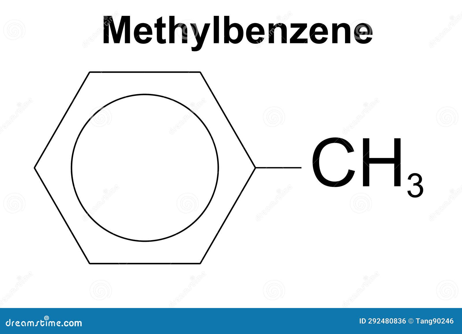 Chemical Structure of Methylbenzene (hydrocarbon Stock Illustration ...