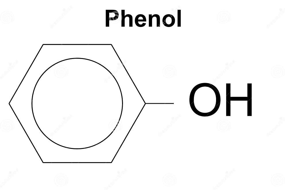 Chemical Structure of Phenol (Aromatic Compound Stock Illustration ...