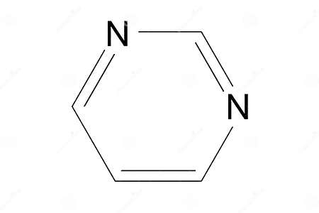 Chemical Structure of Pyrimidine Molecule Stock Illustration ...
