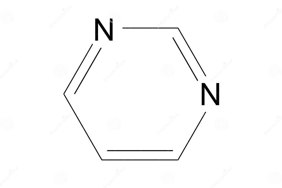 Chemical Structure of Pyrimidine Molecule Stock Illustration ...