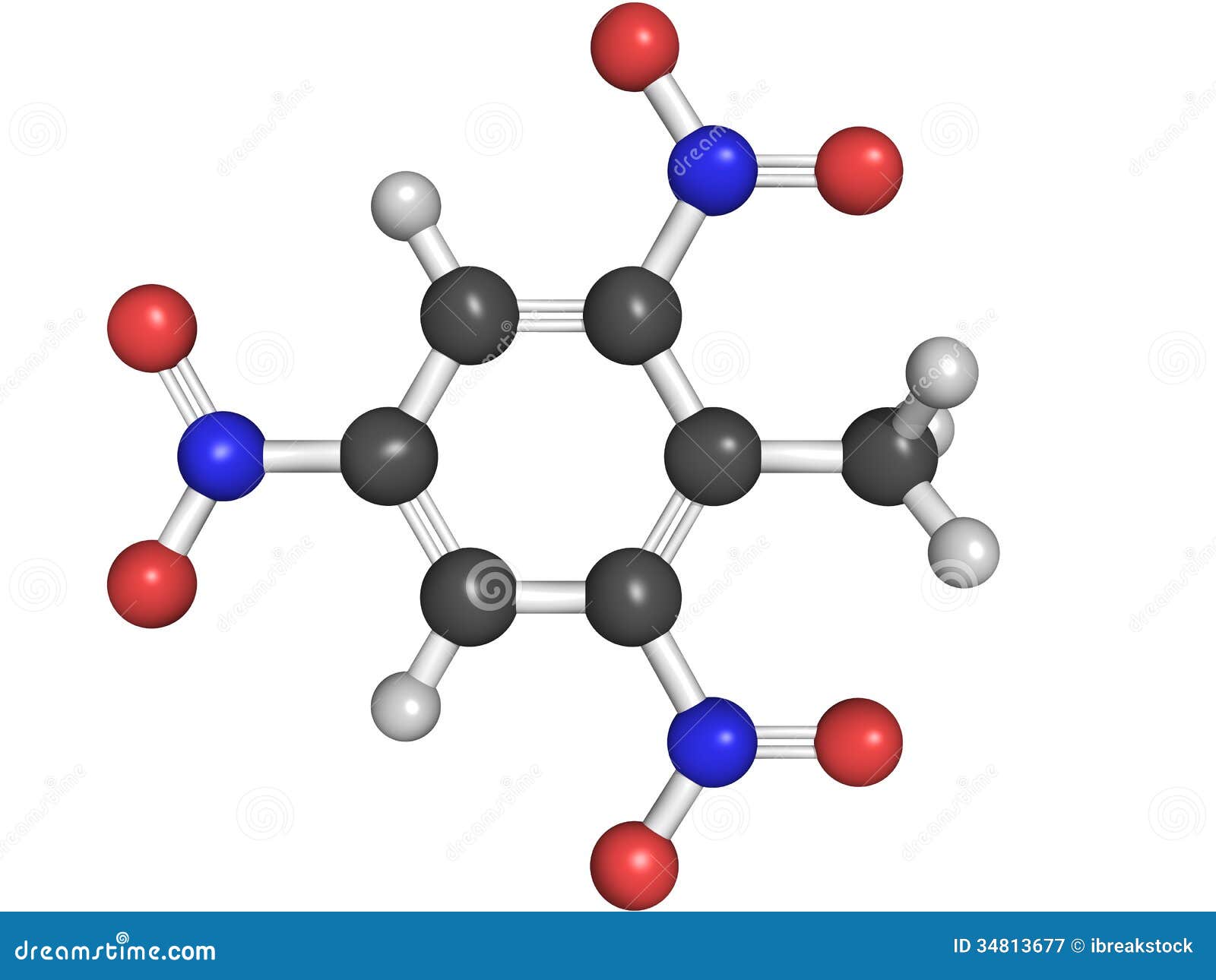 Chemical Structure of Trinitrotoluene (TNT) Stock Illustration ...