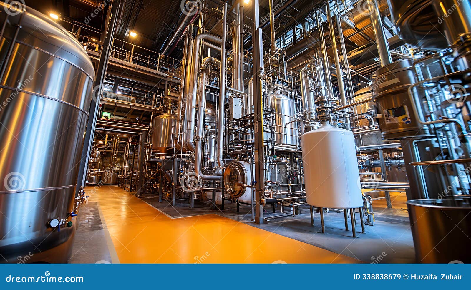 Industrial Chemical Processing Plant with Tanks and Pipework Stock ...