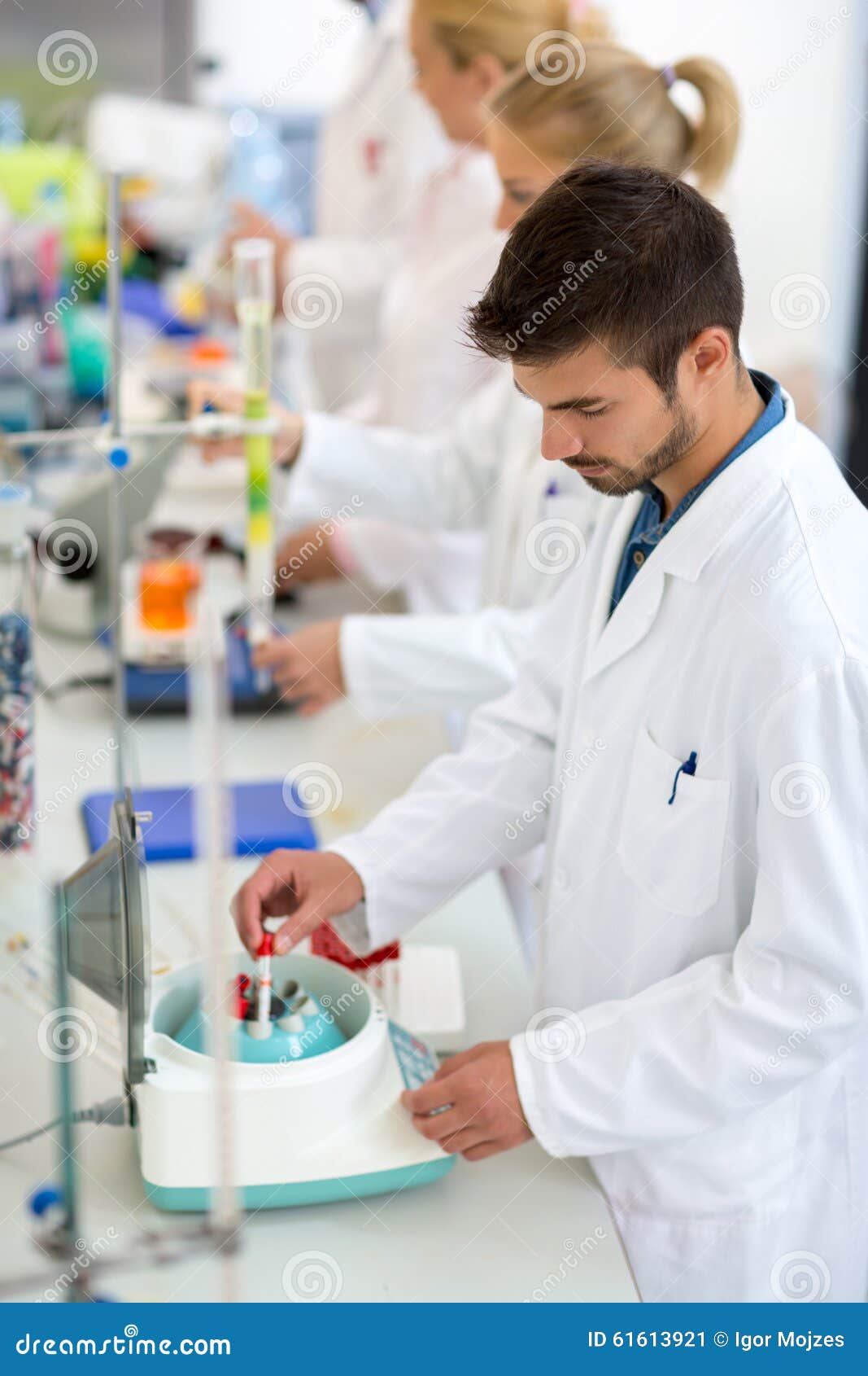 Chemical Technicians Work with Test Tubes in Lab Stock Image - Image of ...