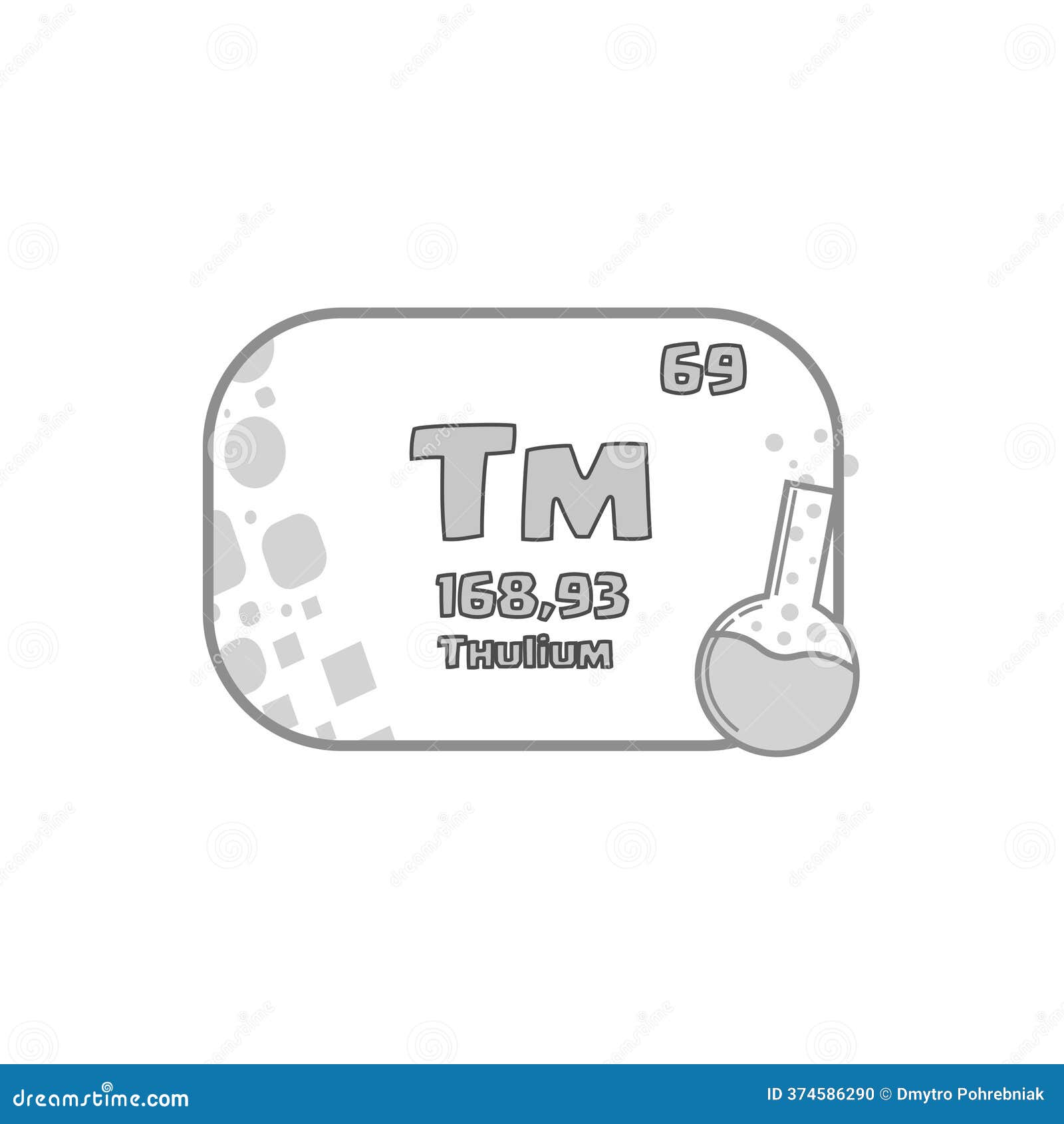 Chemical Tm Symbol. Thulium Element Icon. Atomic Number Sixty Nine ...