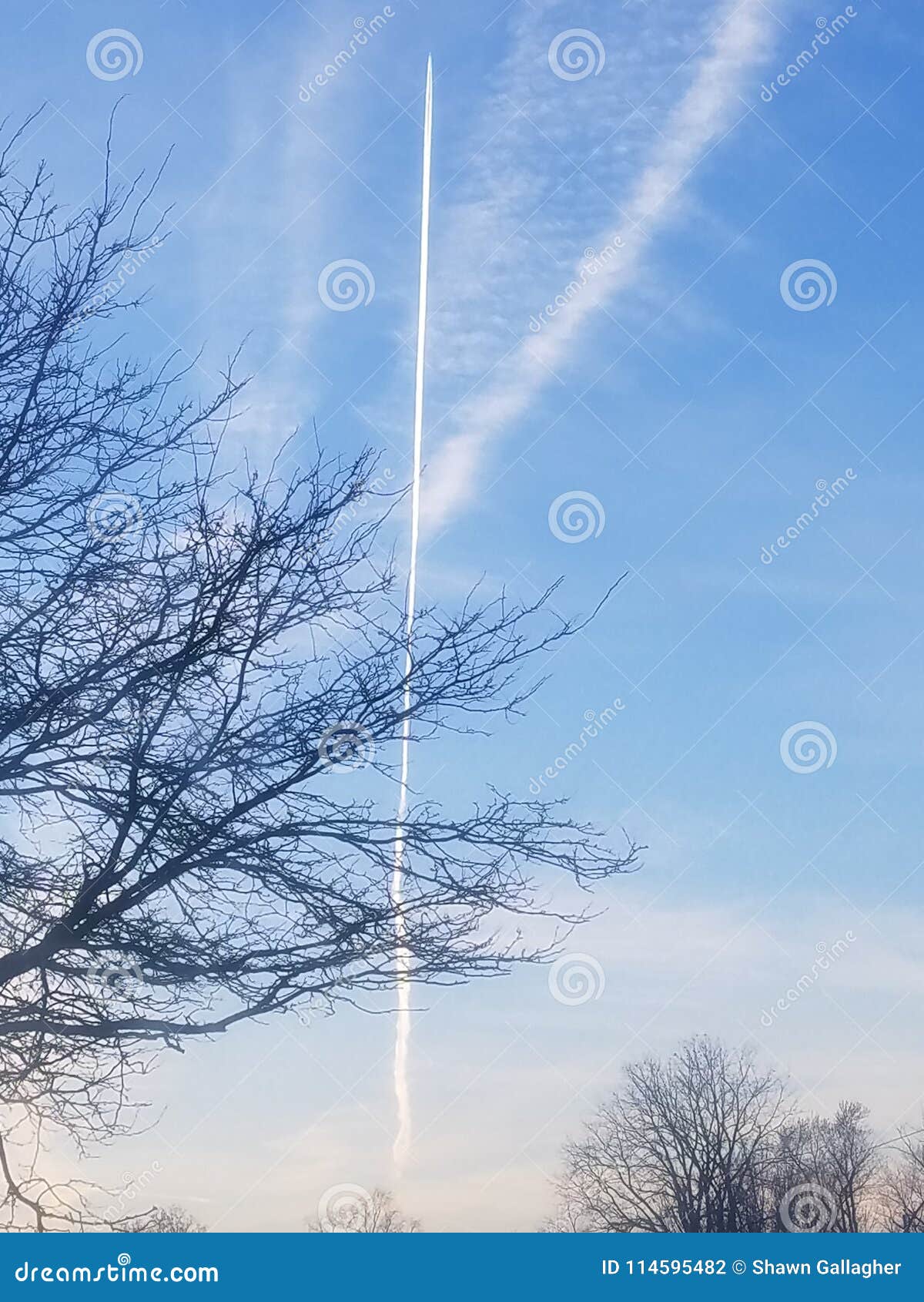 Chem-Trails in the Sky stock photo. Image of chemical - 114595482