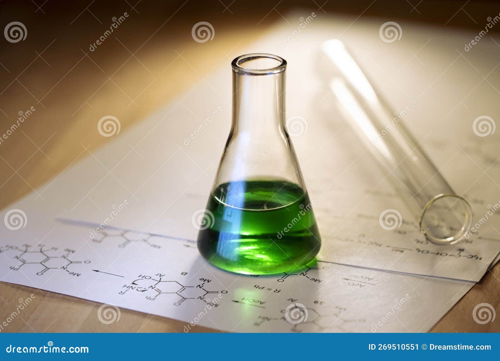 Chemical Tubes with Reaction Formulas Stock Image - Image of vial ...