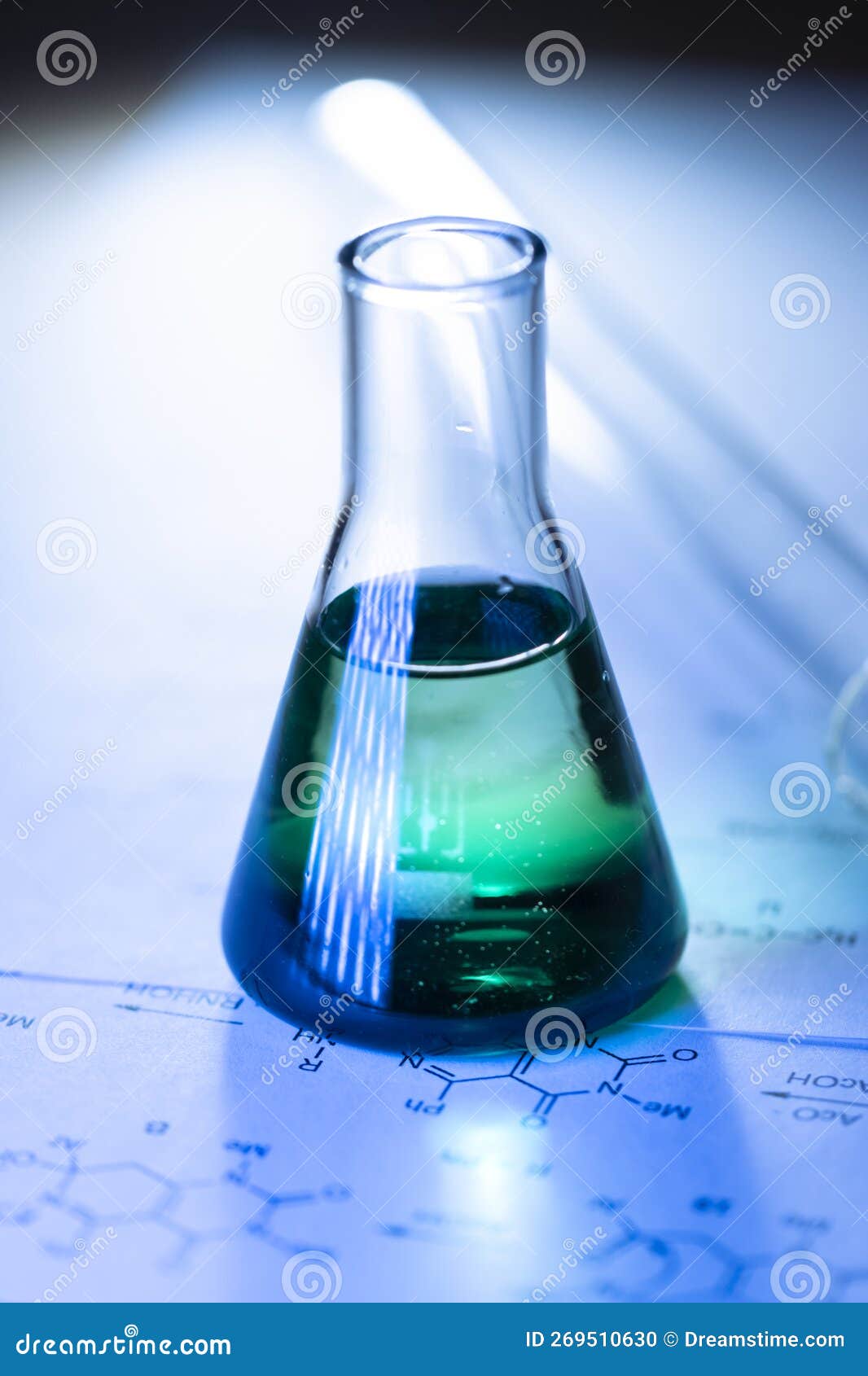 Chemical Tubes with Reaction Formulas Stock Photo - Image of synthesis ...
