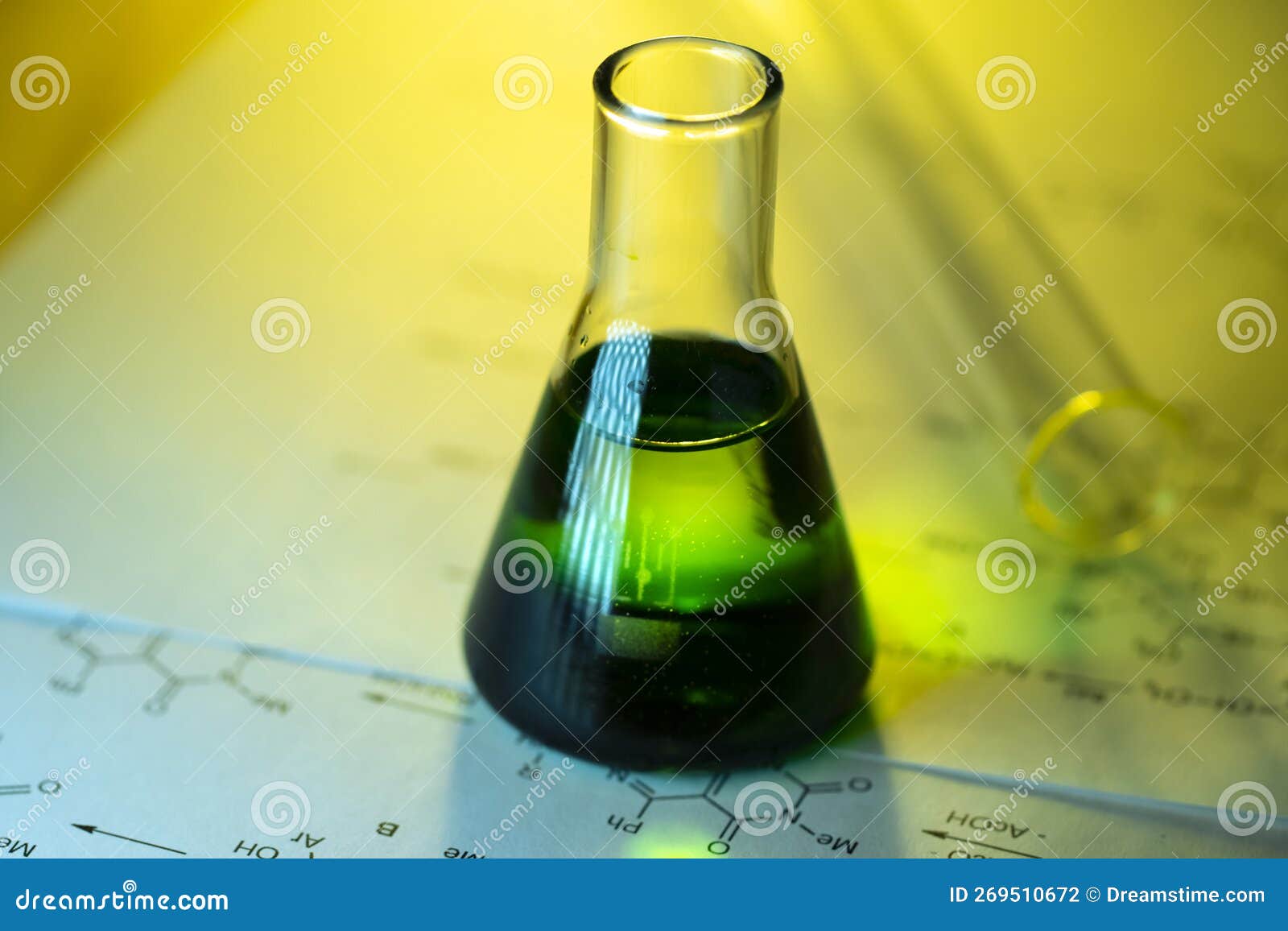 Chemical Tubes with Reaction Formulas Stock Photo - Image of reagent ...
