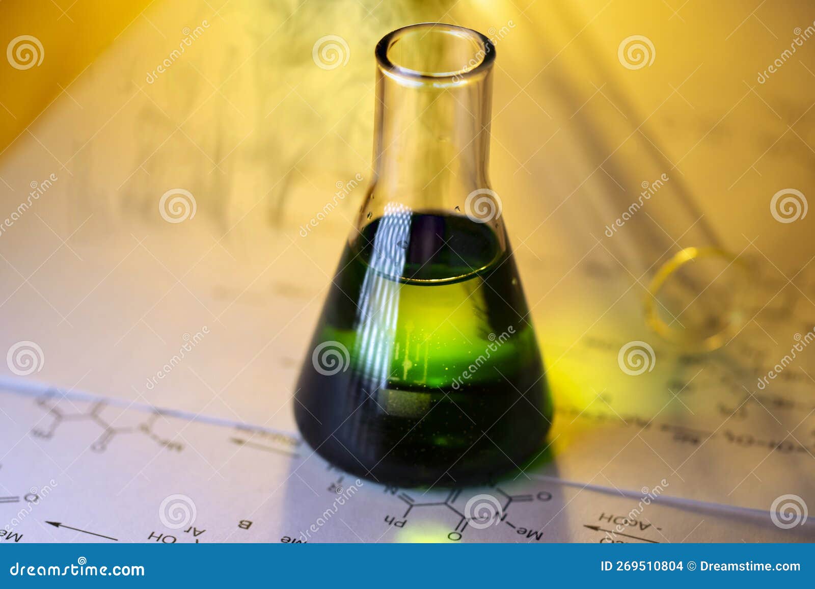 Chemical Tubes with Reaction Formulas Stock Photo - Image of organic ...