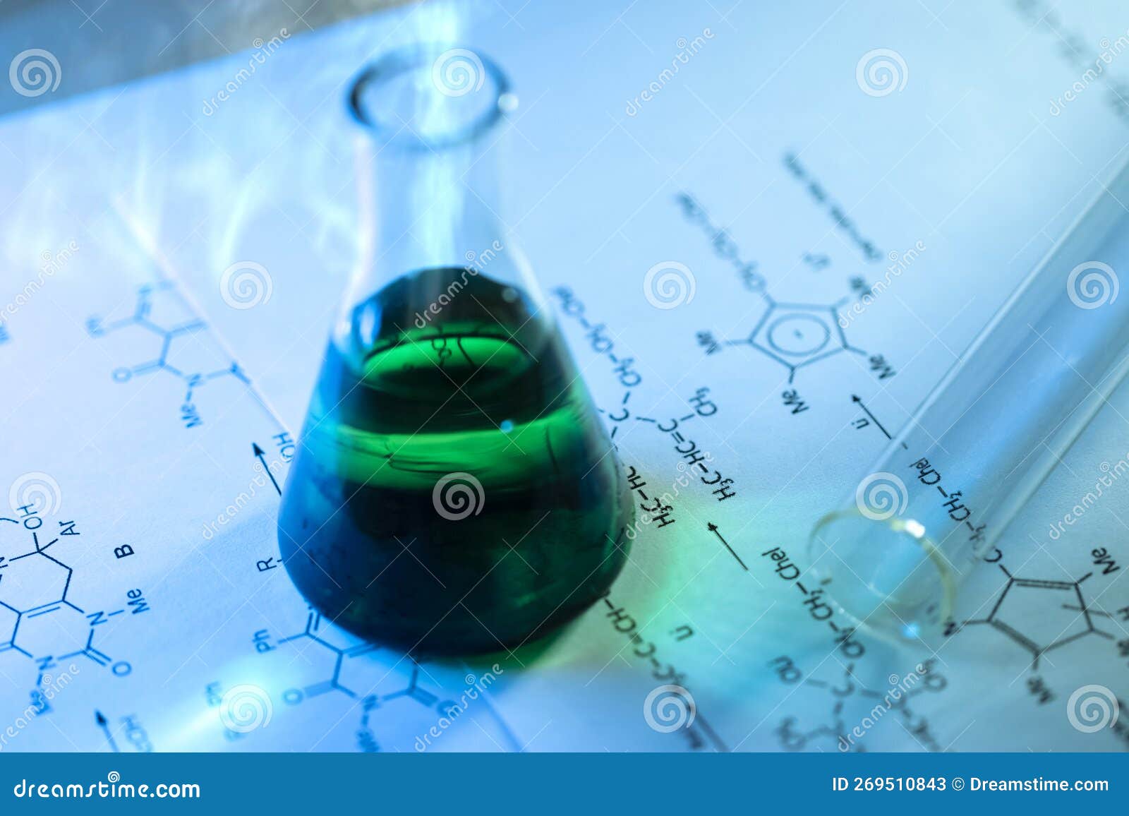 Chemical Tubes with Reaction Formulas Stock Image - Image of synthesis ...