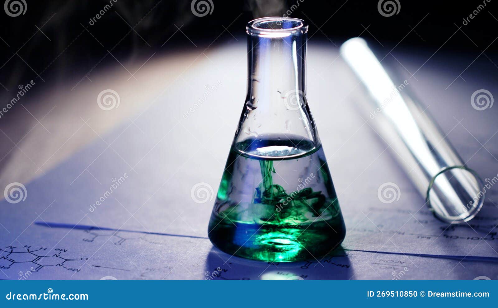 Chemical Tubes with Reaction Formulas Stock Photo - Image of tube ...