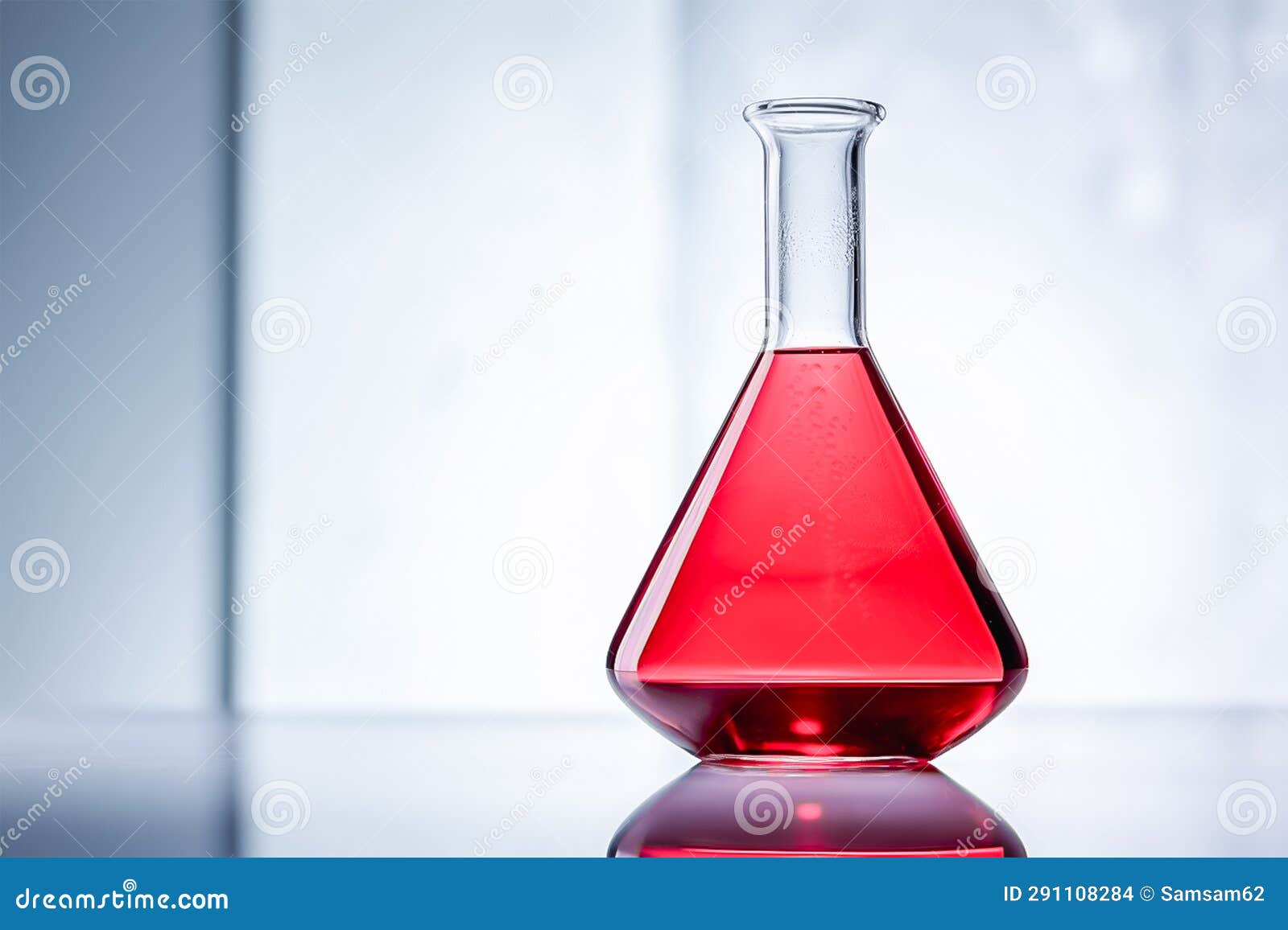 Chemical Vase in Laboratory, Close Up Reflection on Table, Generative ...