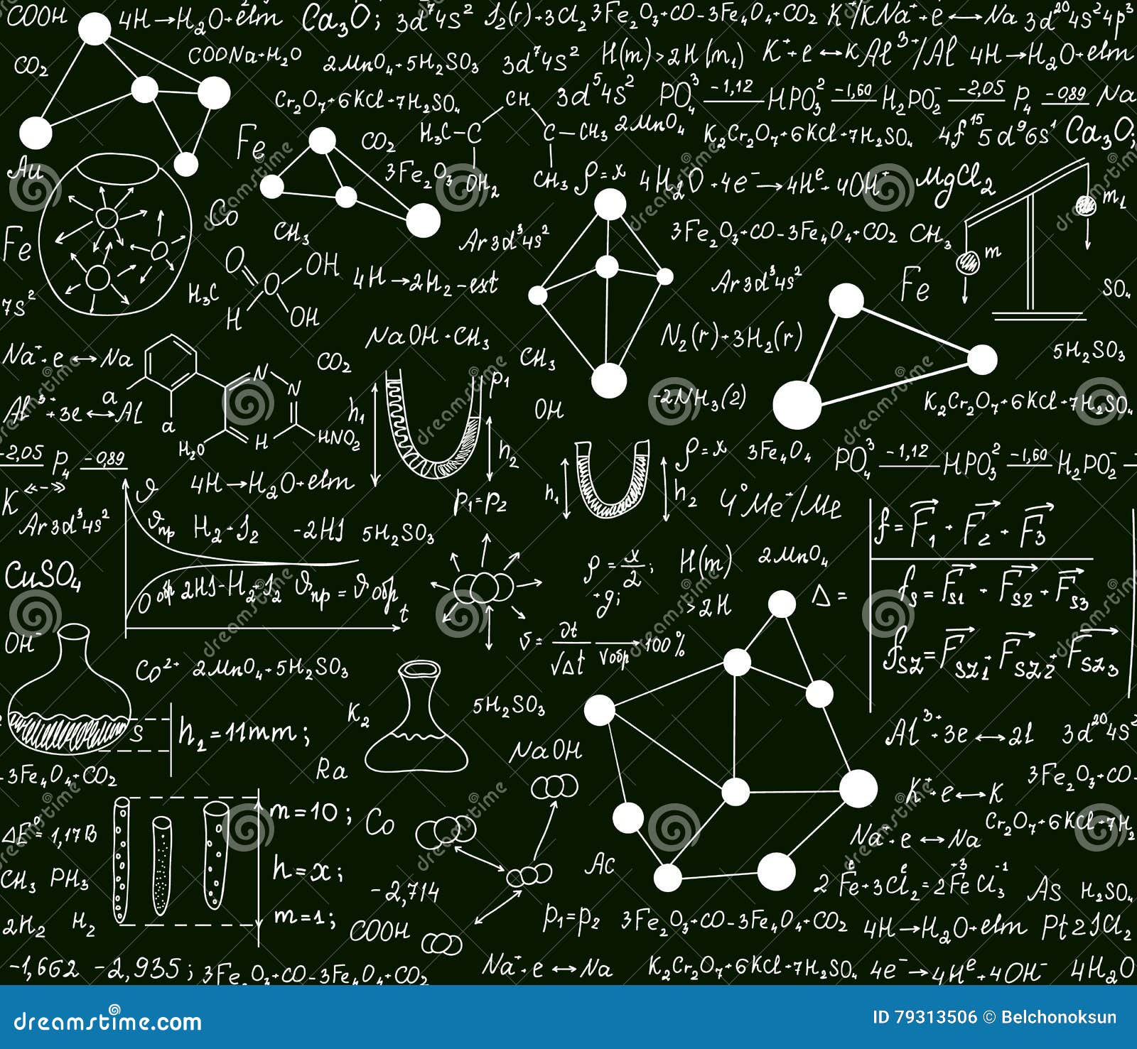 Chemical Vector Seamless Pattern with Formulas, Schemes and Equations ... Chemical Vector Seamless Pattern with Formulas, Schemes and Equations ...
