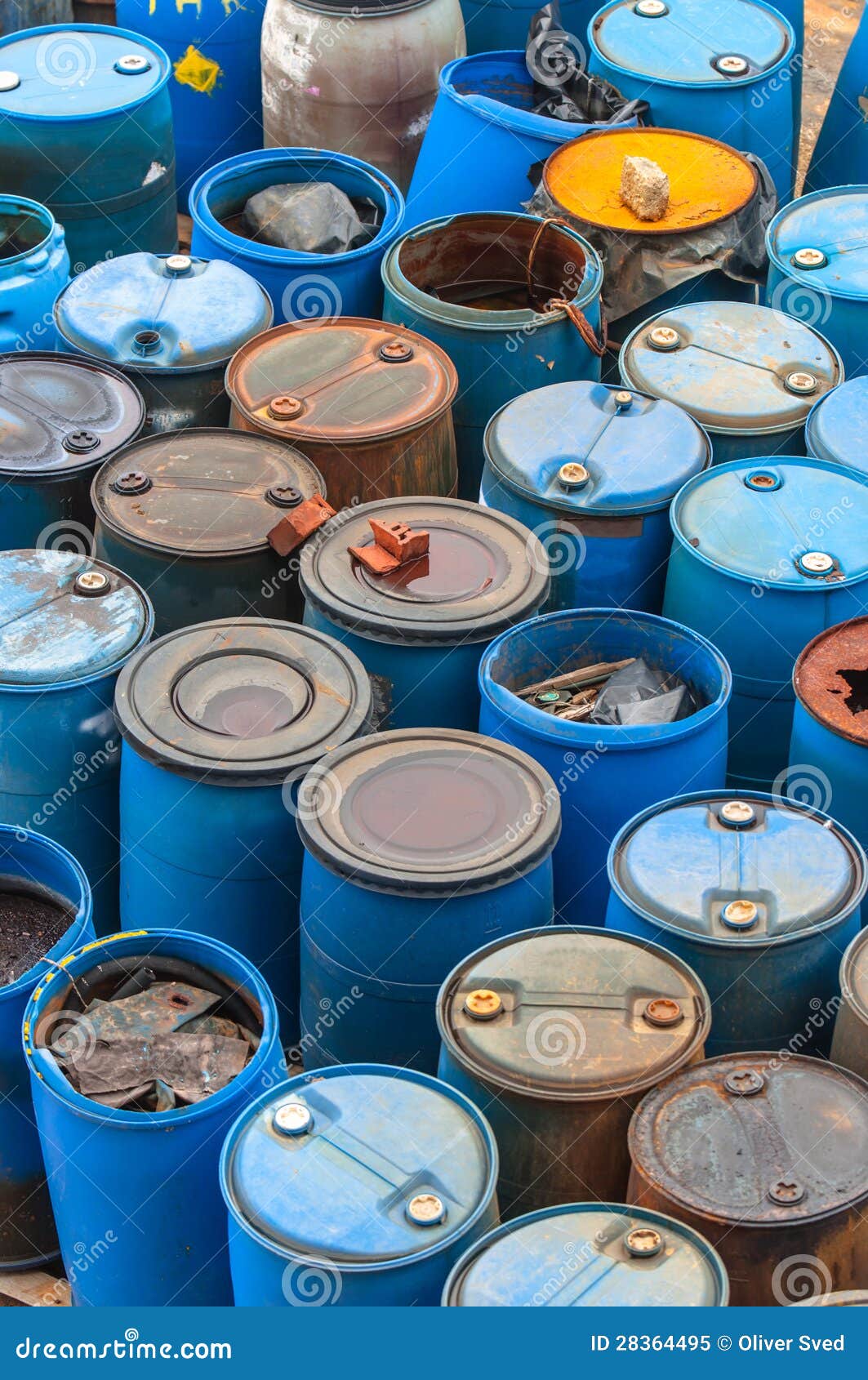 Chemical Waste Dump with a Lot of Barrels Stock Image - Image of ...