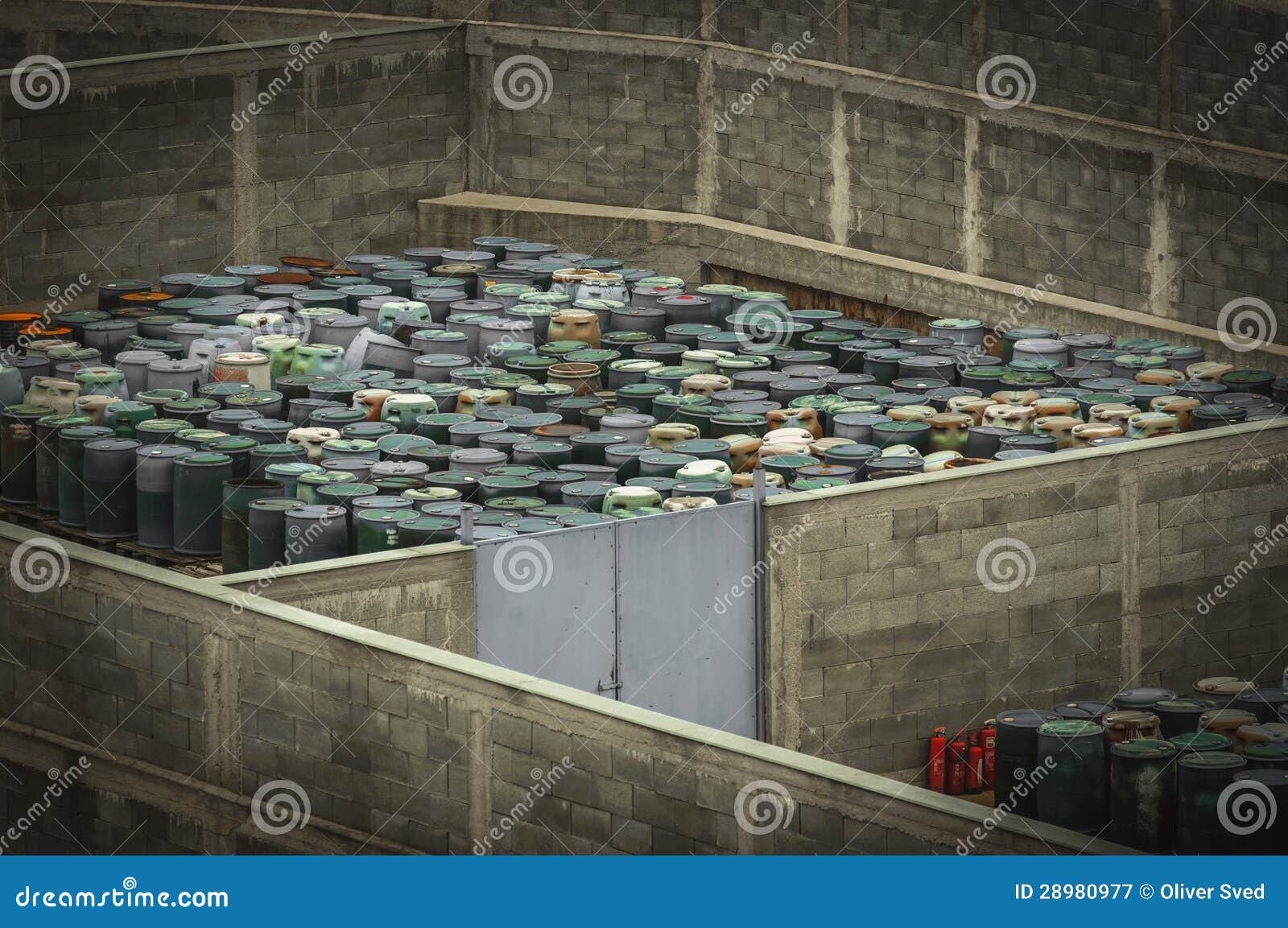Chemical Waste Dump with a Lot of Barrels Stock Image - Image of cargo ...