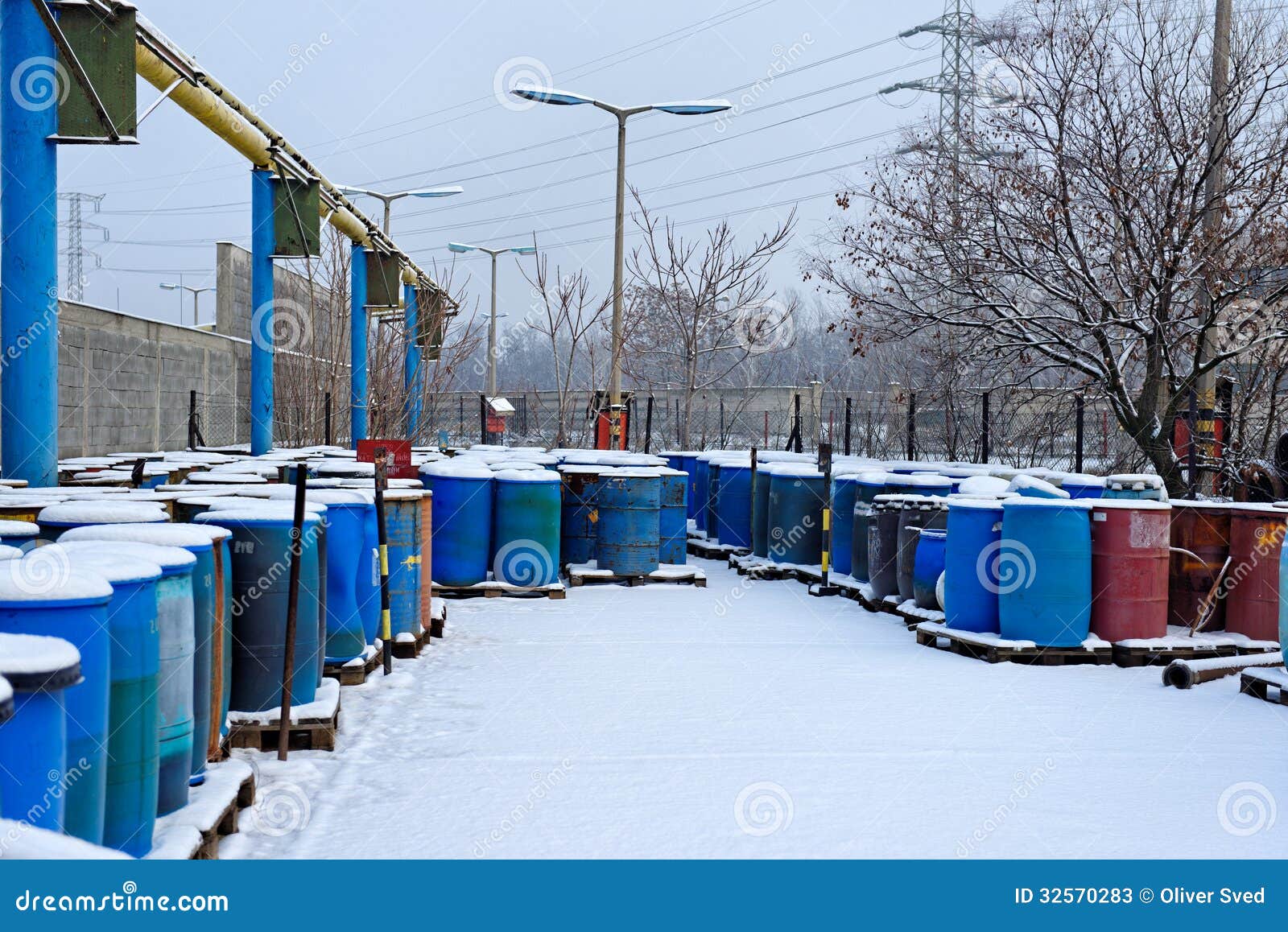 Chemical Waste Dump with a Lot of Barrels Stock Image - Image of ...