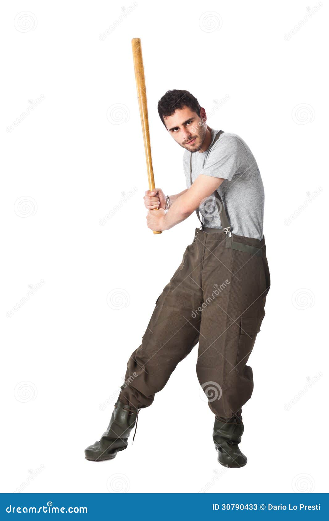 Chemical Workerwith Baseball Bat Stock Image - Image of worker ...