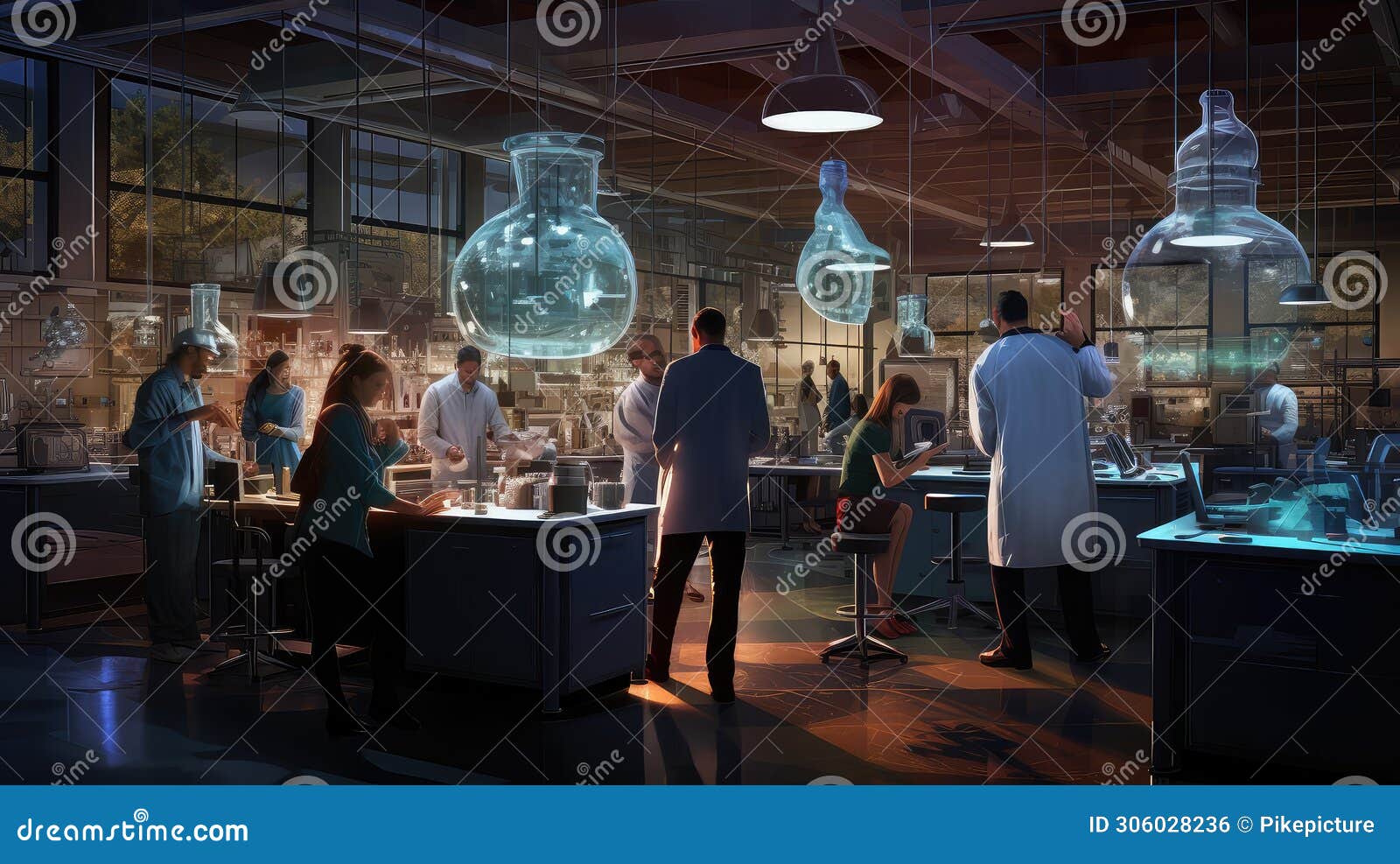 Chemicals busy lab stock illustration. Illustration of assistant ...