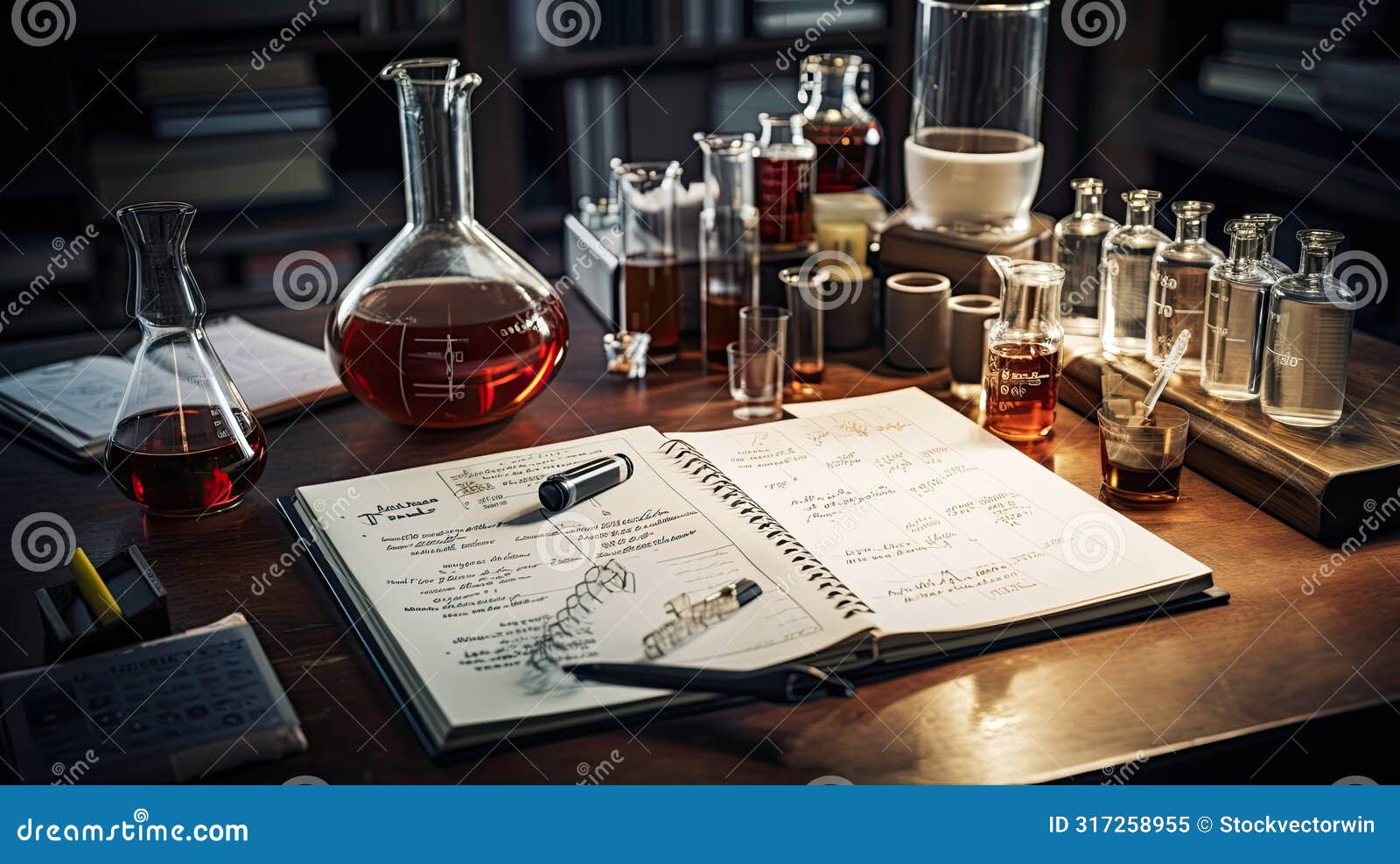 Chemicals chemistry set stock illustration. Illustration of solution ...