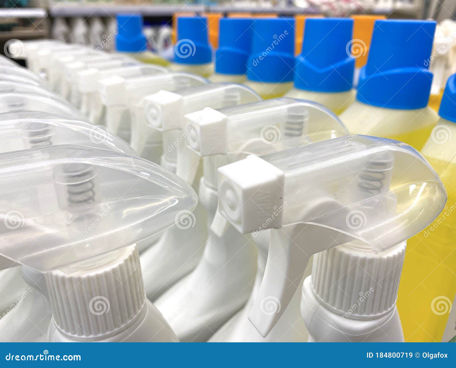 Chemicals for Cleaning with a Close-up Spray Stock Image - Image of ...