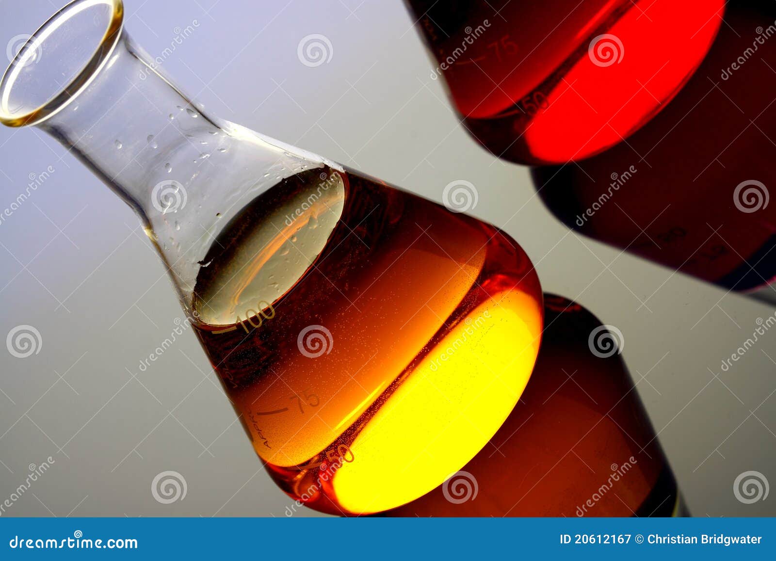 Chemicals in glass flask stock image. Image of science - 20612167