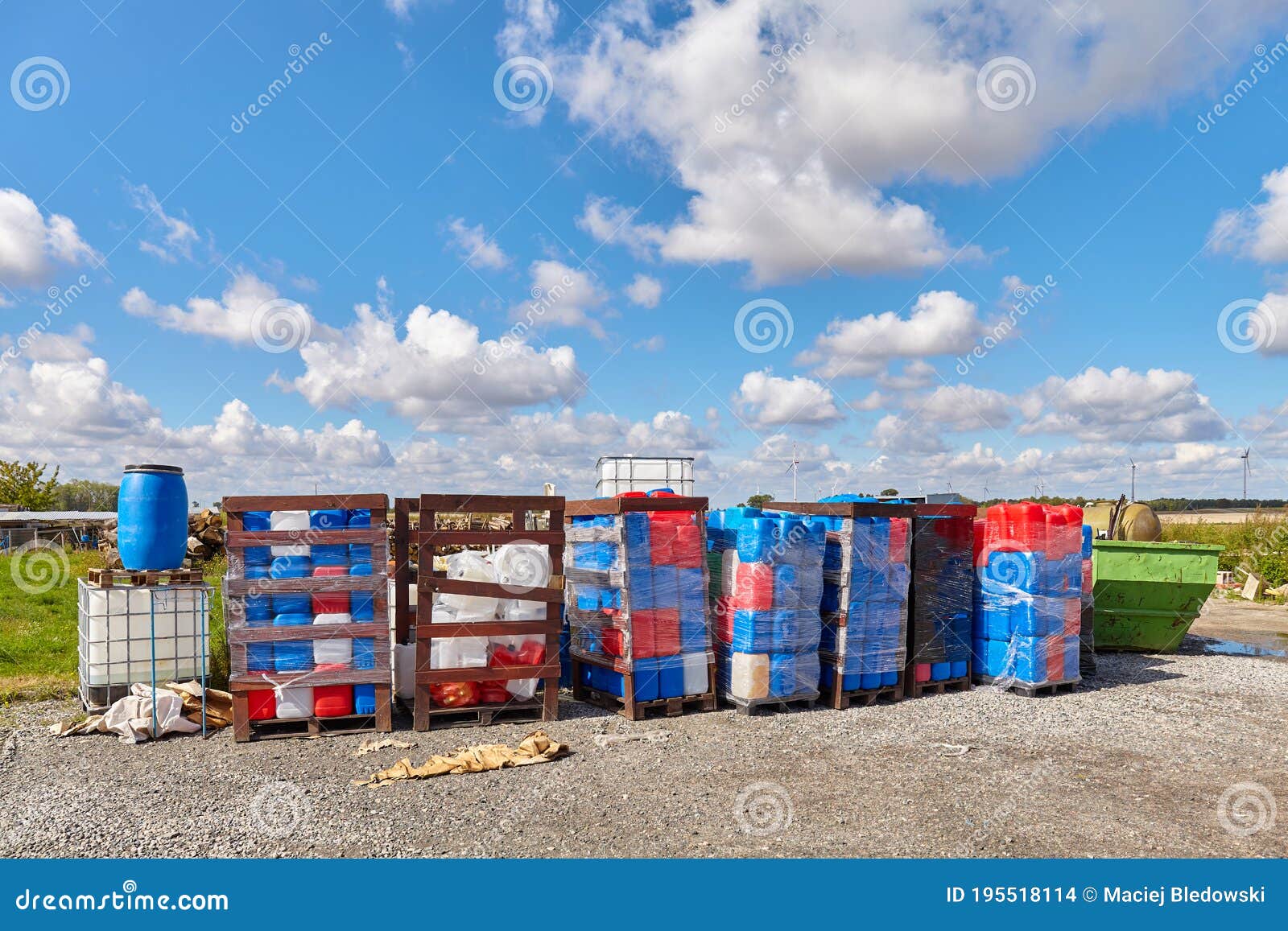 Chemicals in Plastic Containers at a Dump Site Stock Photo - Image of ...