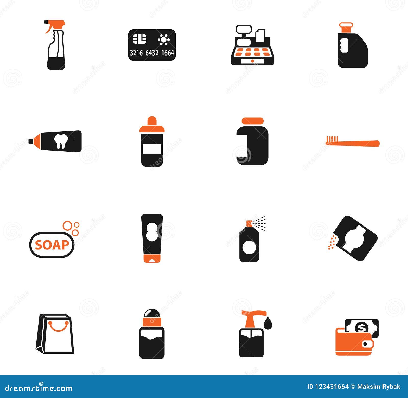 Chemicals store icon set stock vector. Illustration of cream - 123431664