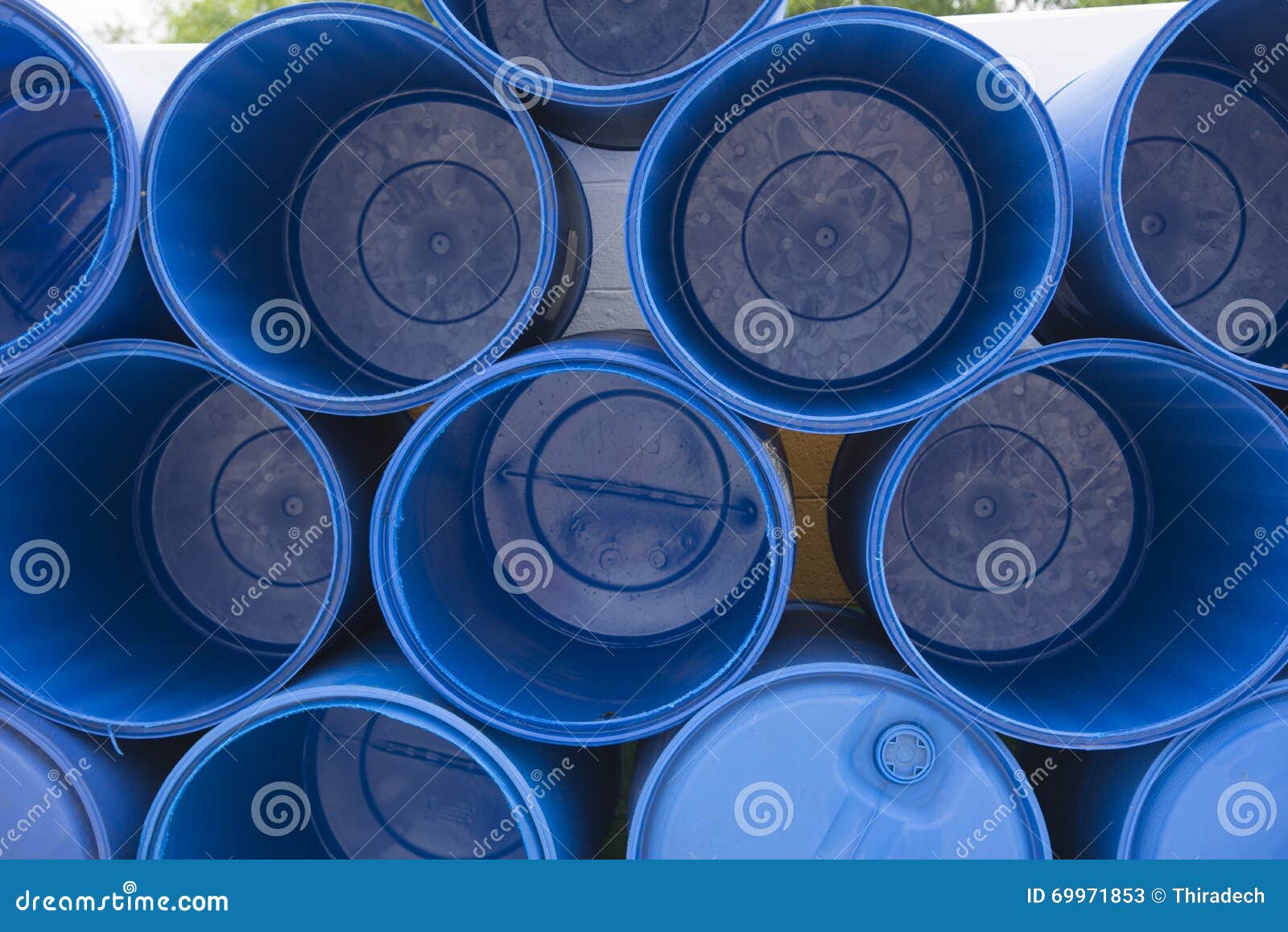 The Chemicals in the Tanks Blue Stock Image - Image of blue, metal ...
