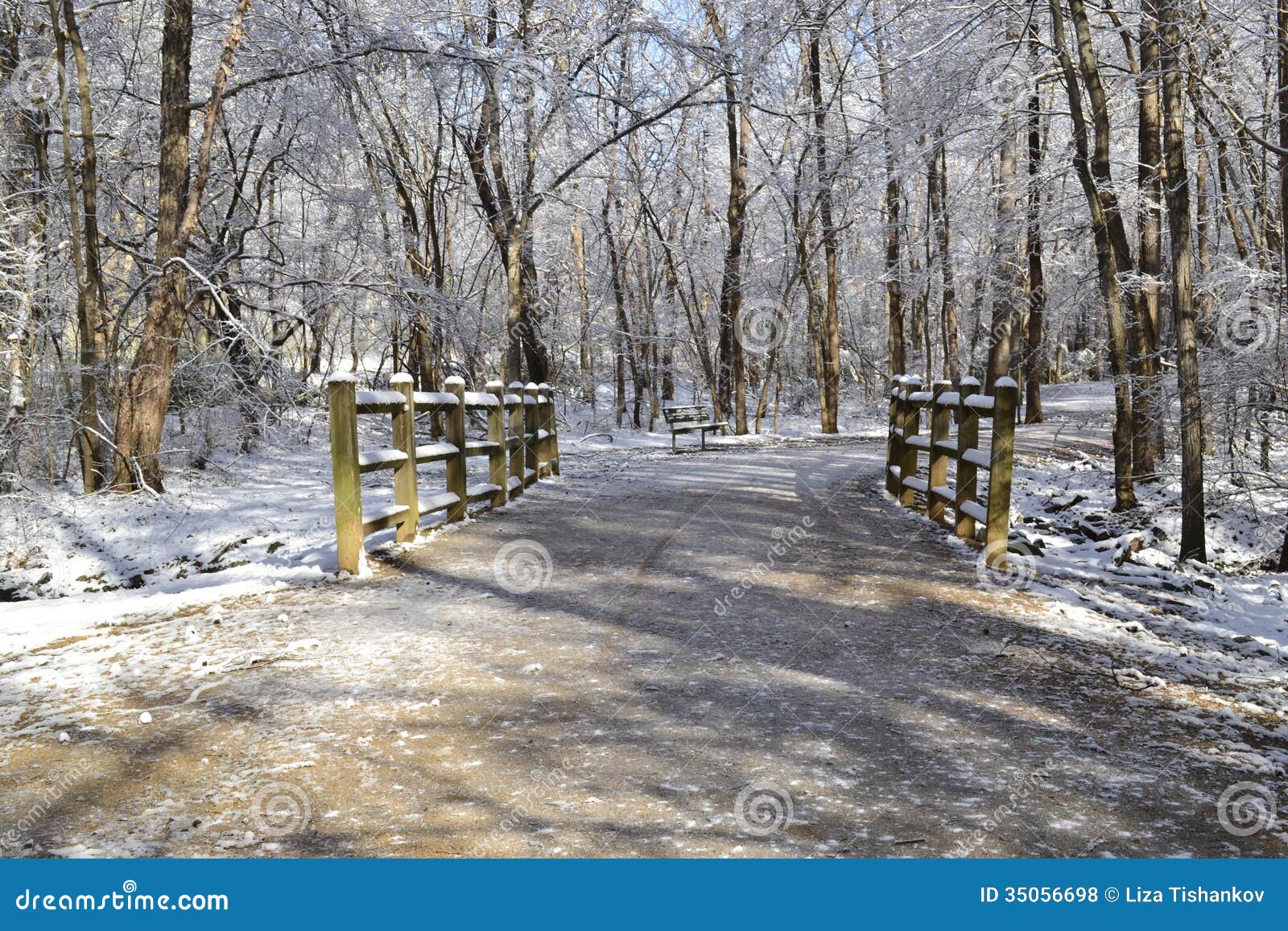 Chemin d'hiver photo stock. Image du normal, givre, magie - 35056698